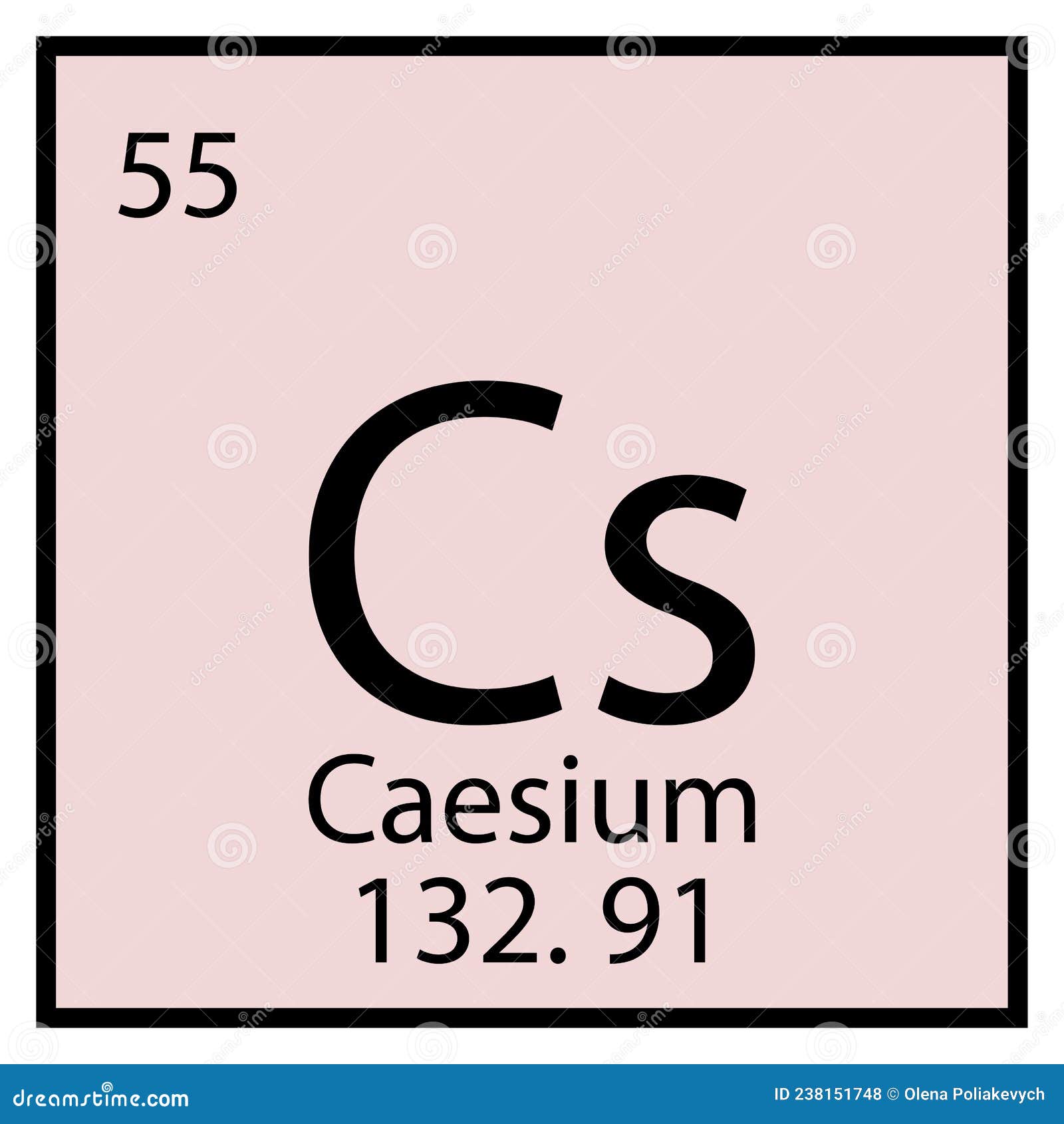 3D-Illustration, Caesium Symbol - Cs. Element Of The Periodic Table On ...