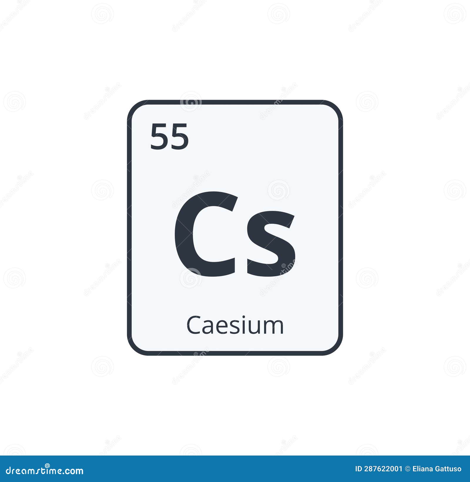 3D-Illustration, Caesium Symbol - Cs. Element Of The Periodic Table On ...