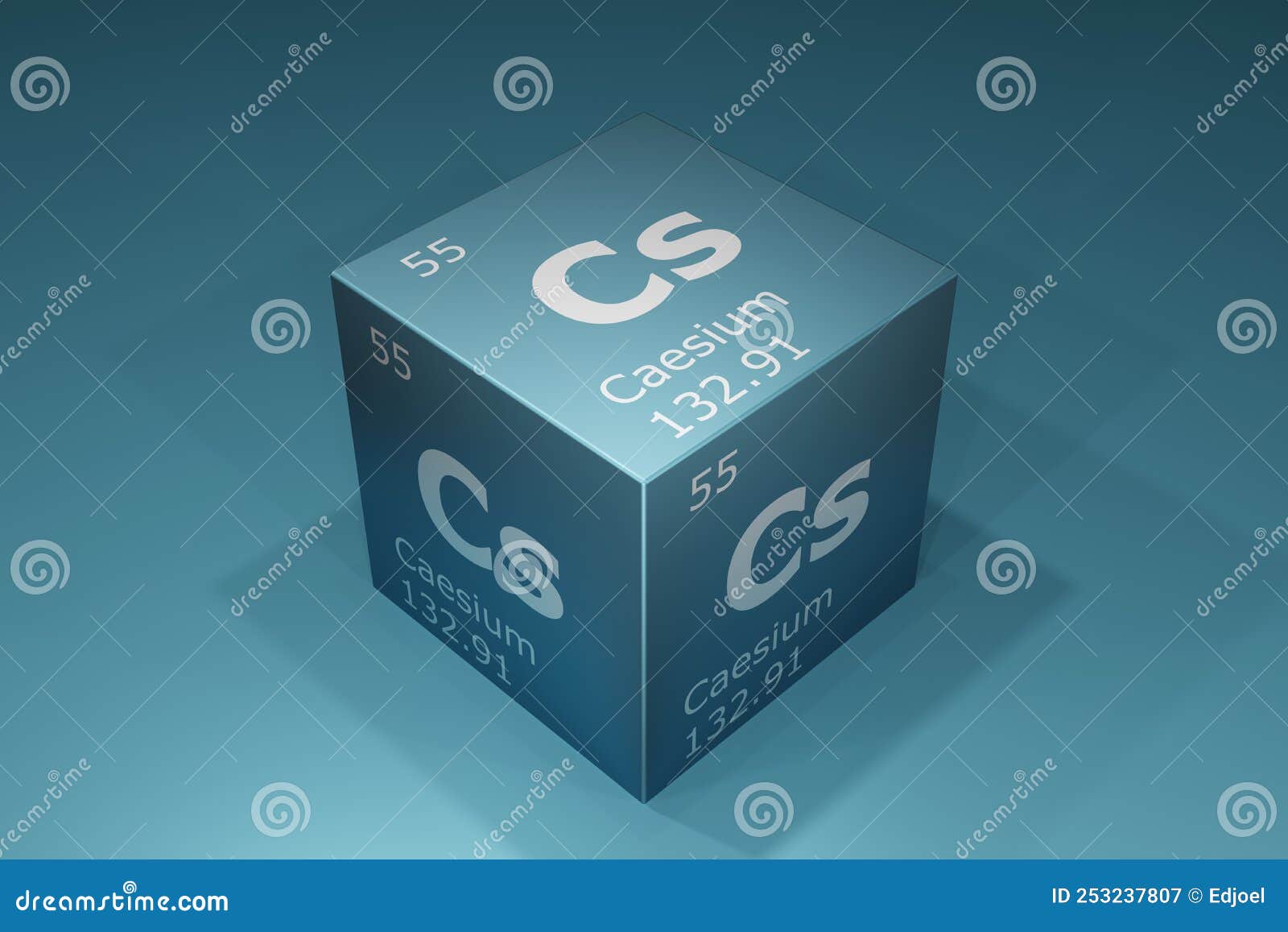 Caesium, 3D Rendering of Symbols of the Elements of the Periodic Table ...