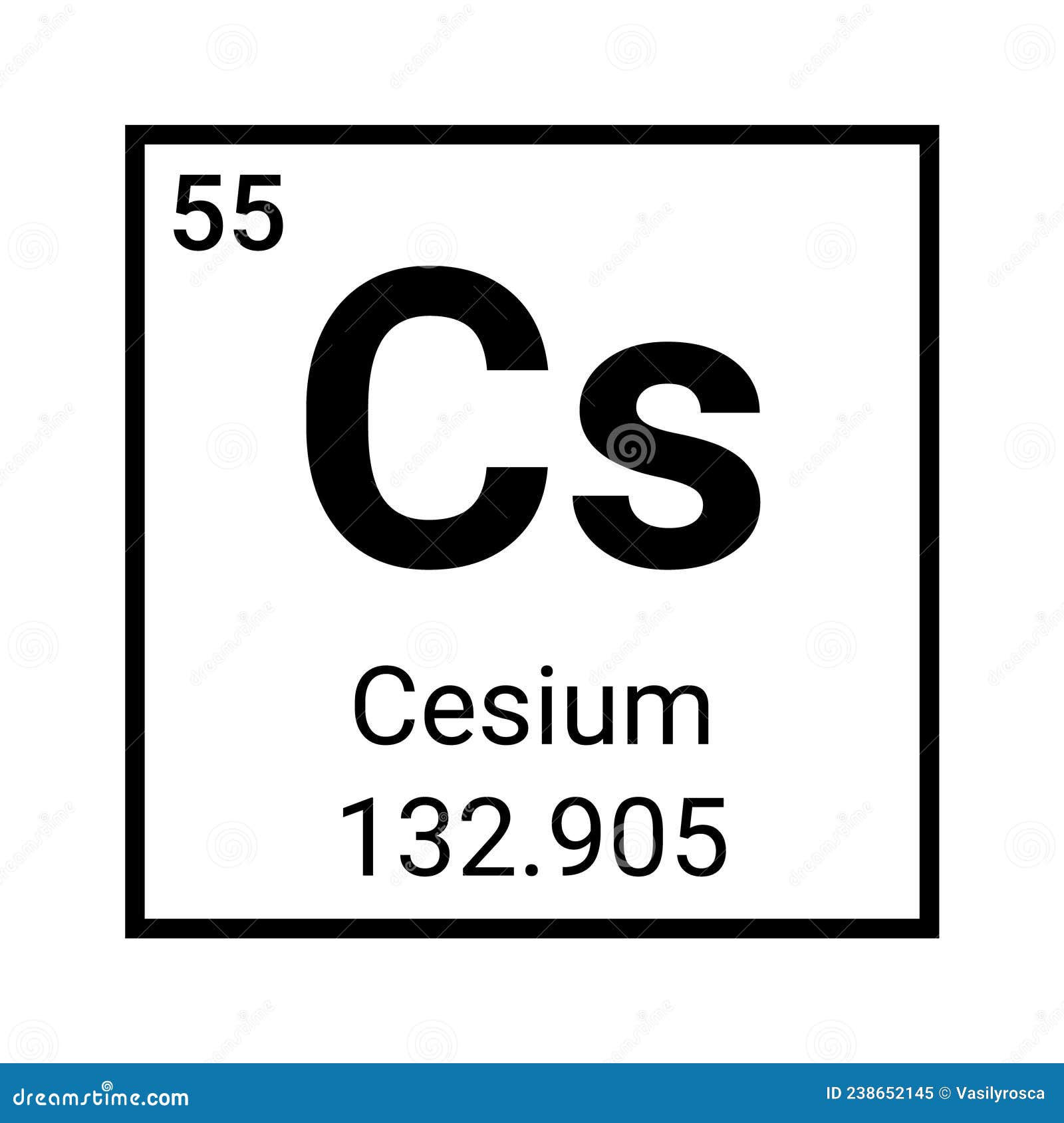 3D-Illustration, Caesium Symbol - Cs. Element Of The Periodic Table On ...