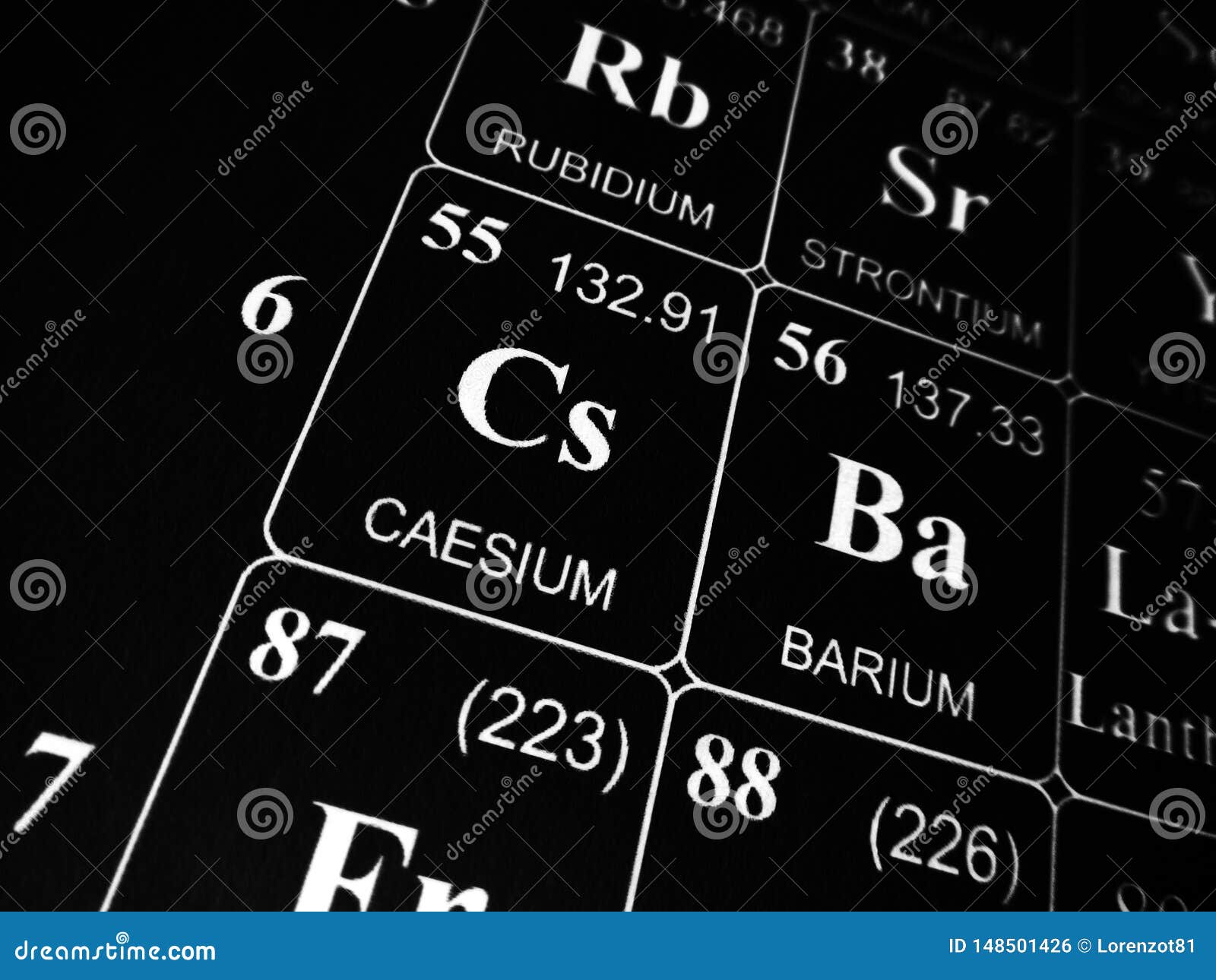 Caesium on the Periodic Table of the Elements Stock Photo - Image of ...