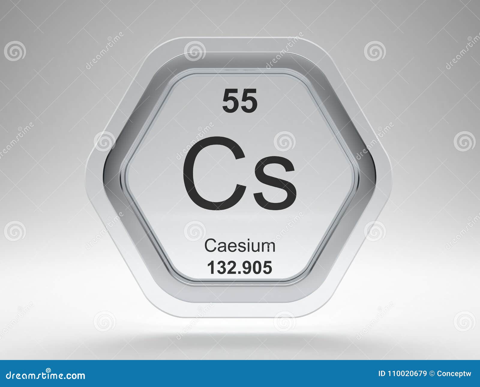Caesium Symbol. Sign Caesium With Atomic Number And Atomic Weight. Cs ...