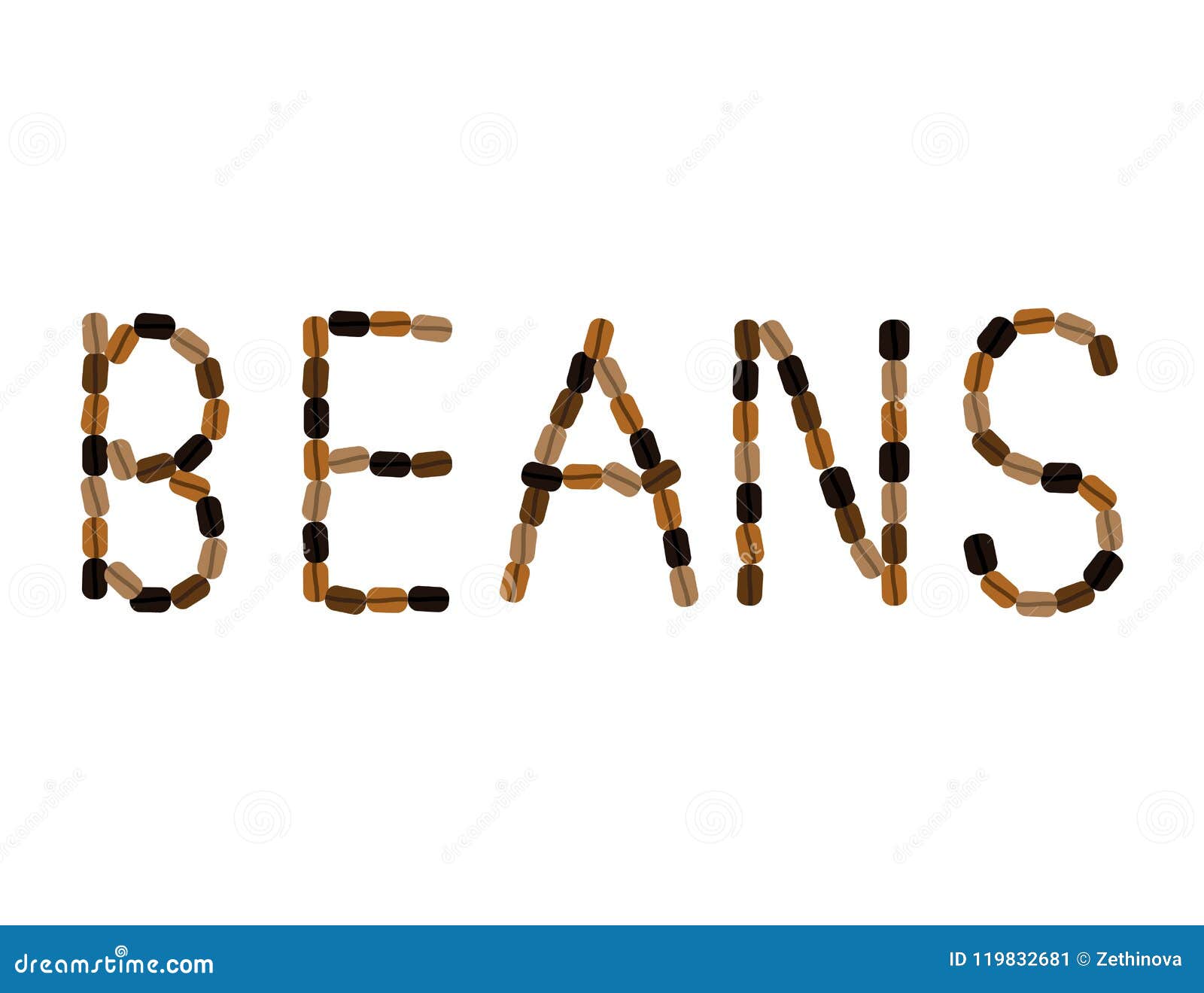 Café Bean Text Art Illustration Stock de ilustración - Ilustración de ...