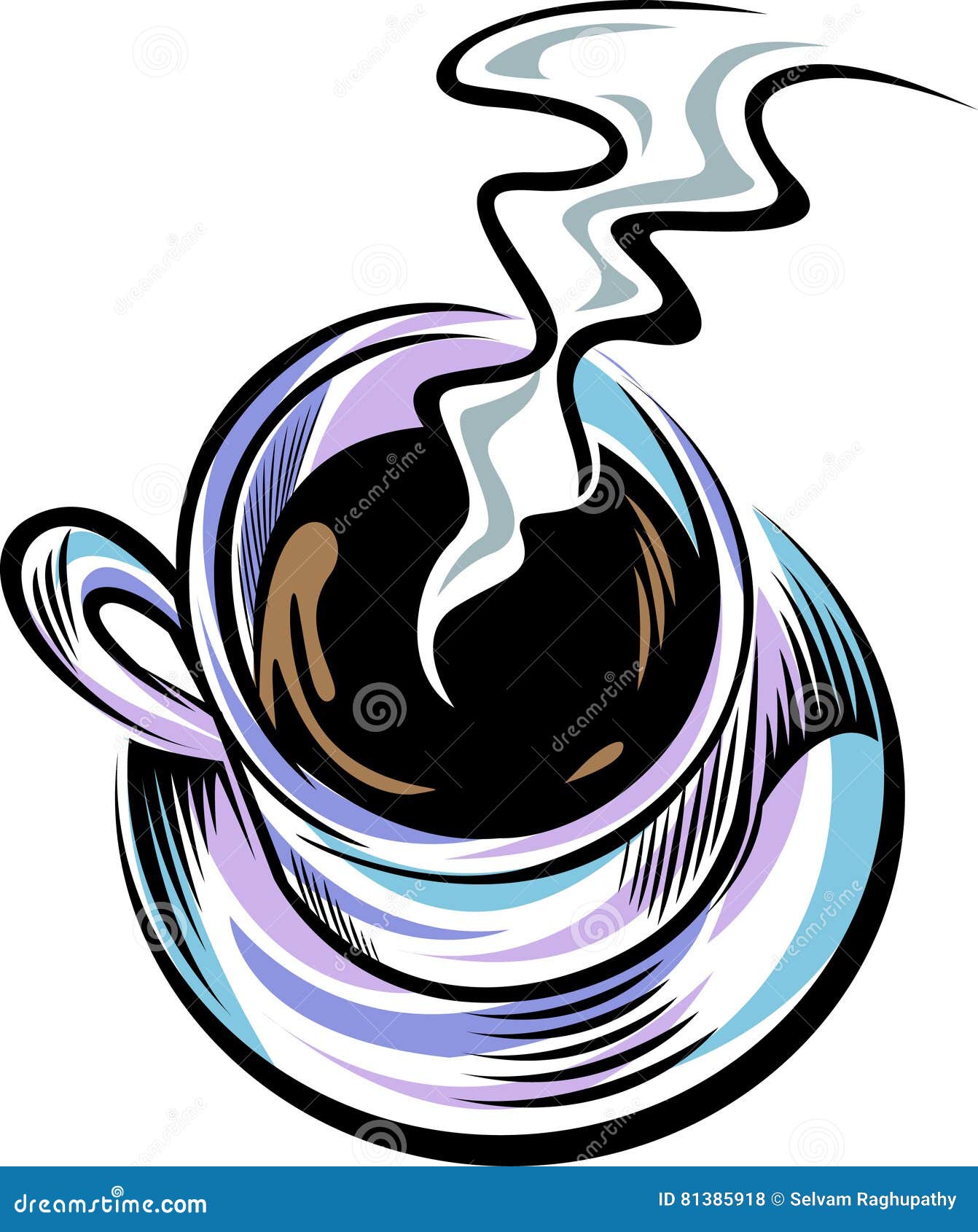 Café con humo ilustración del vector. Ilustración de capuchino - 81385918