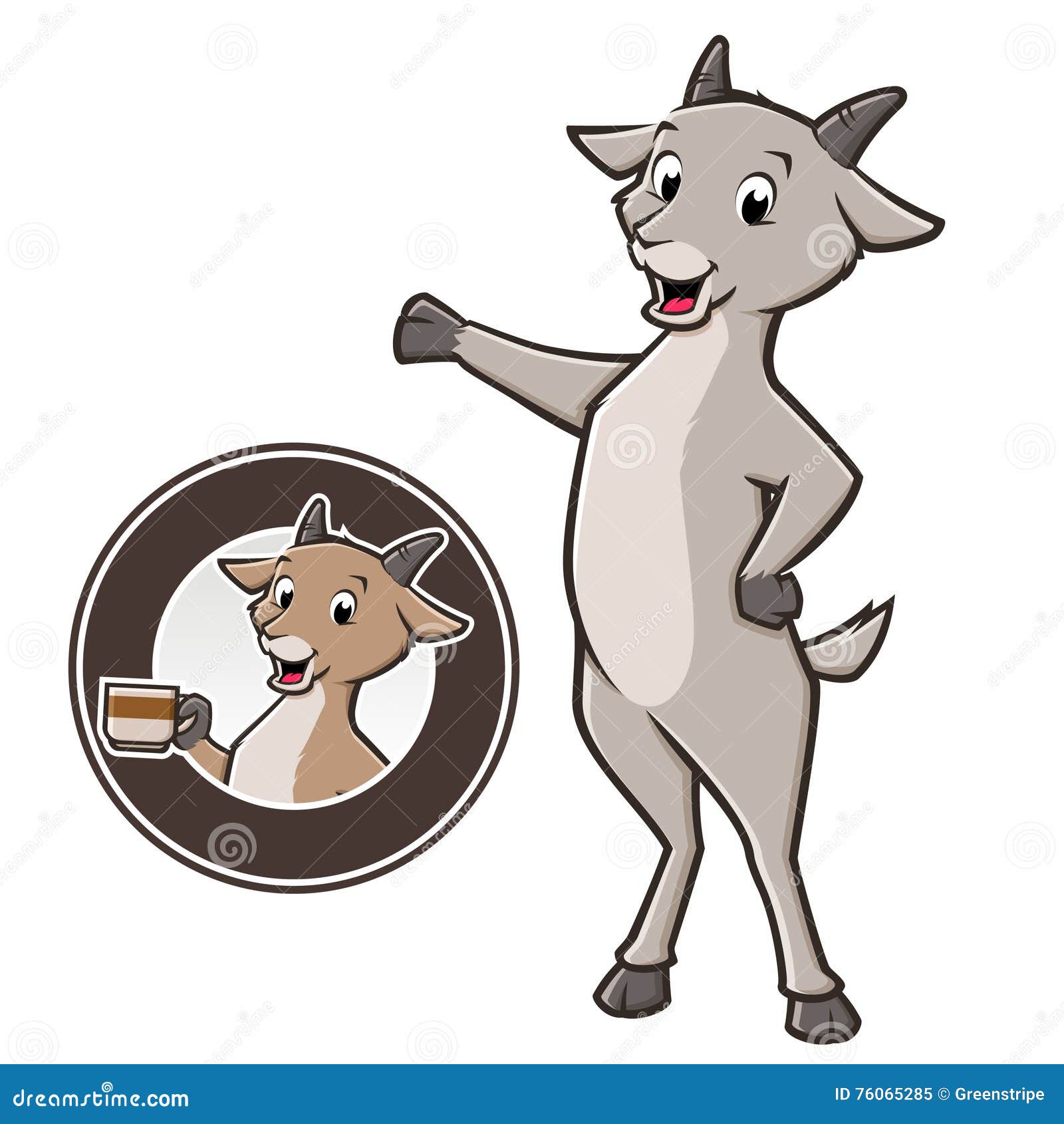 Café De La Cabra De La Historieta Ilustración del Vector - Ilustración ...