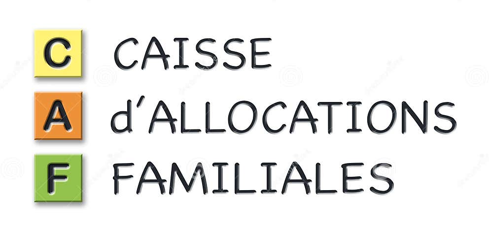 CAF Initials in Colored 3d Cubes with Meaning in French Language Stock ...