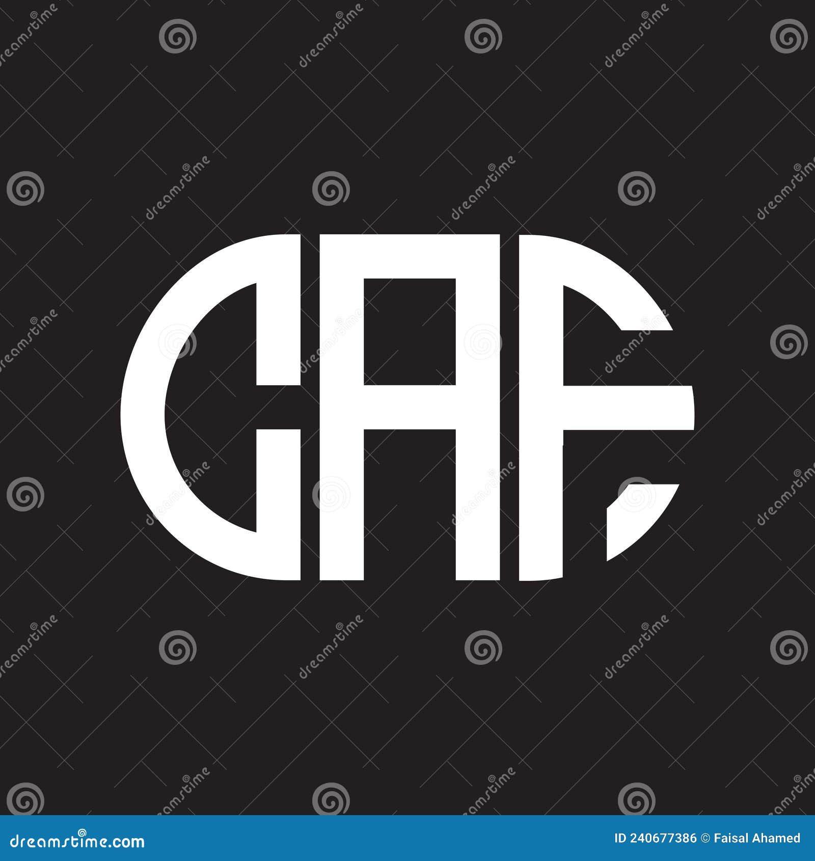 CAF Letter Logo Design On Black Background. CAF Creative Initials ...