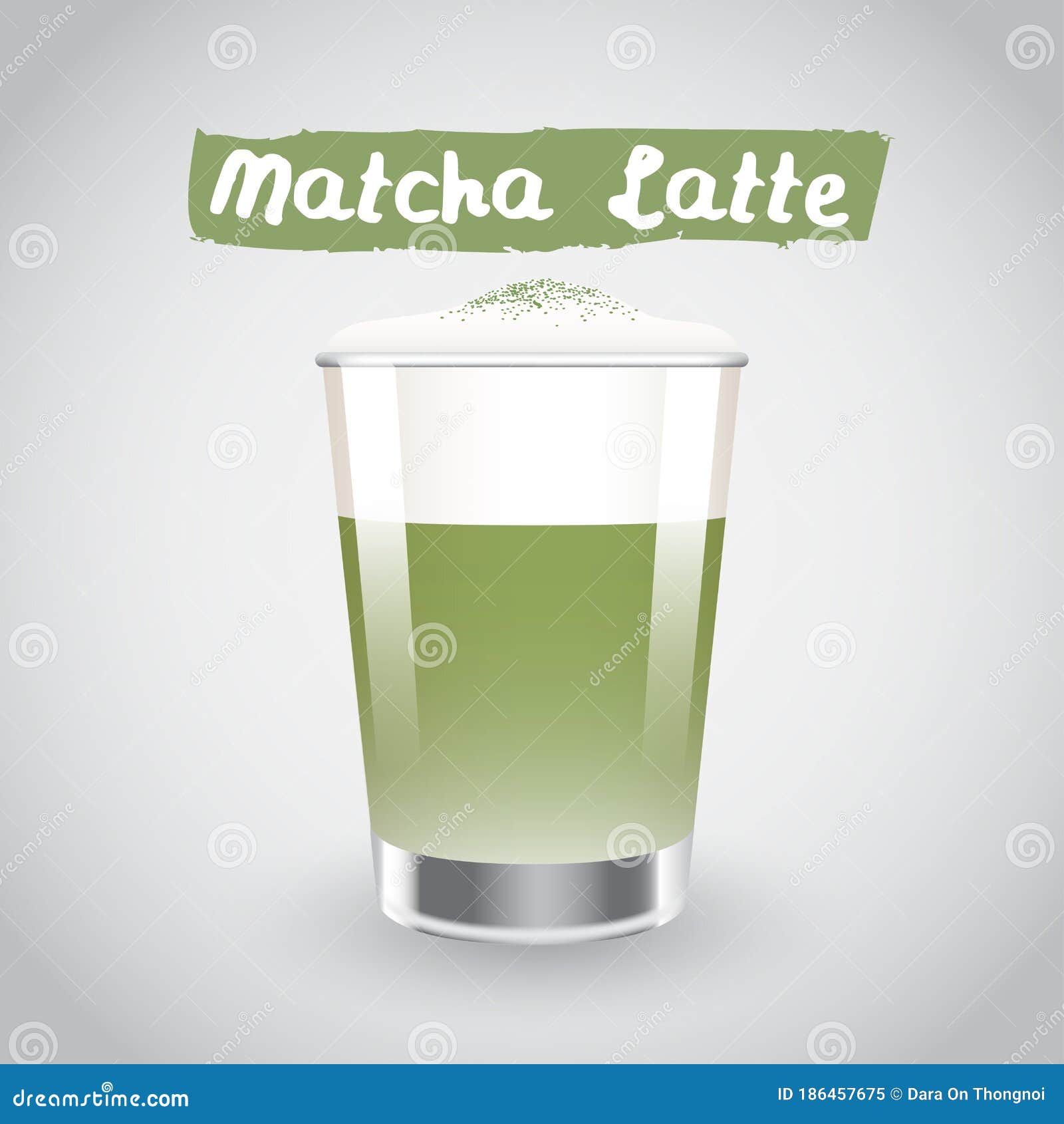 A Glass of Matcha Latte : Vector Illustration Stock Vector ...