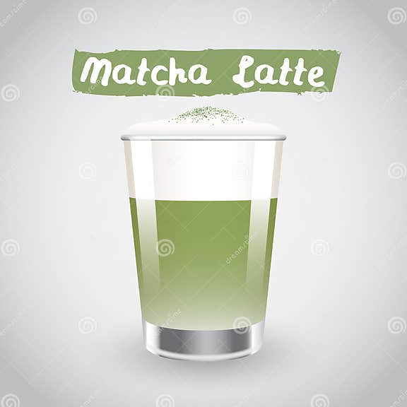A Glass of Matcha Latte : Vector Illustration Stock Vector ...