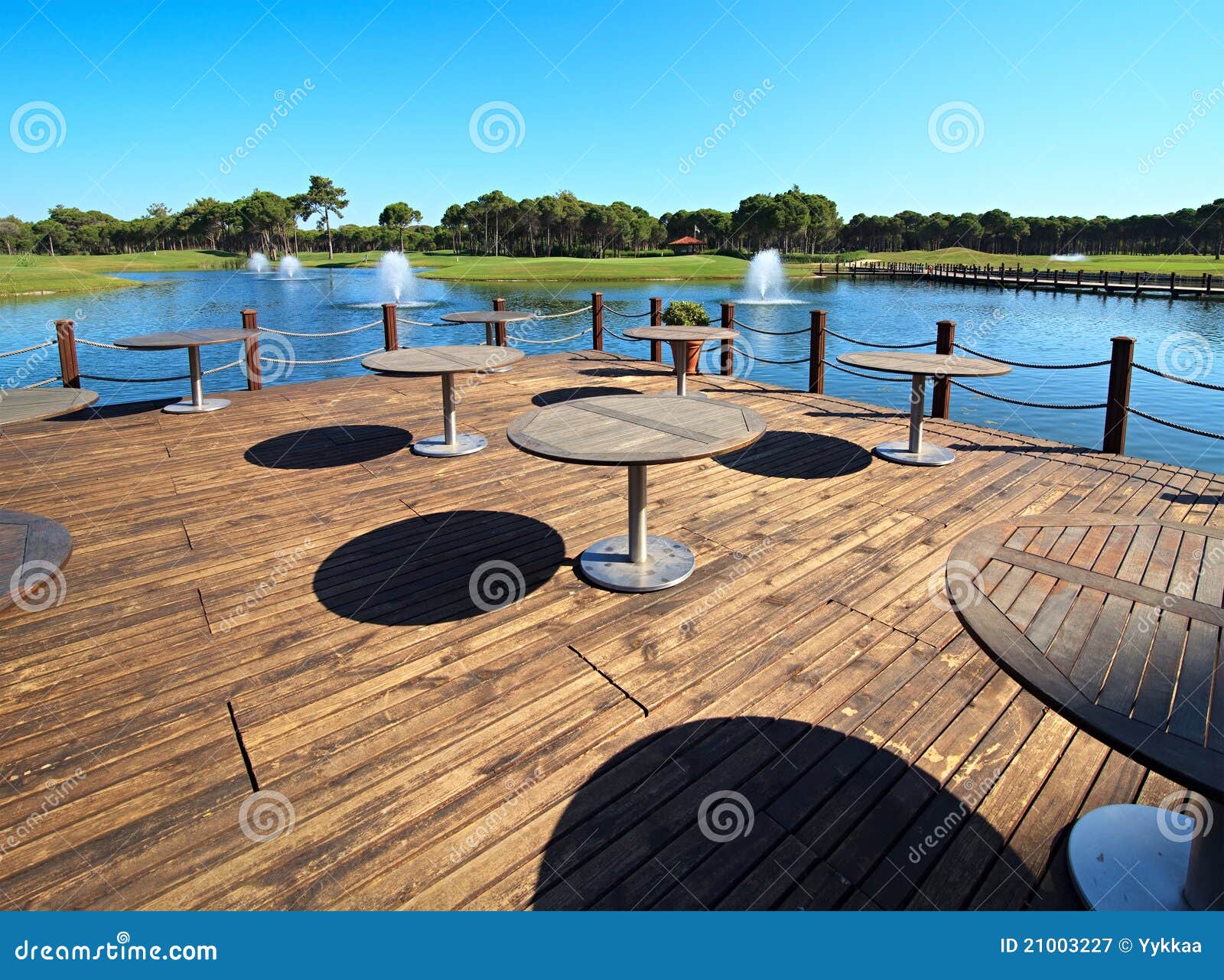 Cafe on the Artificial Pond Stock Image - Image of rainbow, nature ...