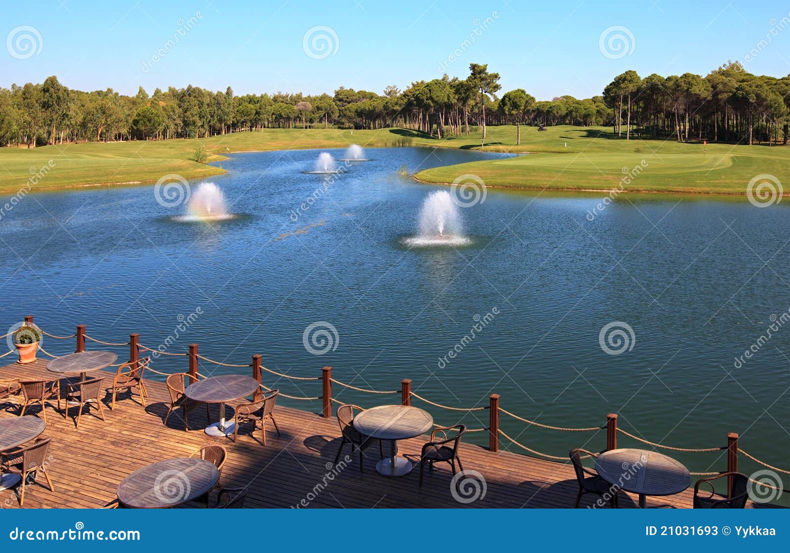 Cafe on the Artificial Pond Stock Image - Image of pond, lake: 21031693