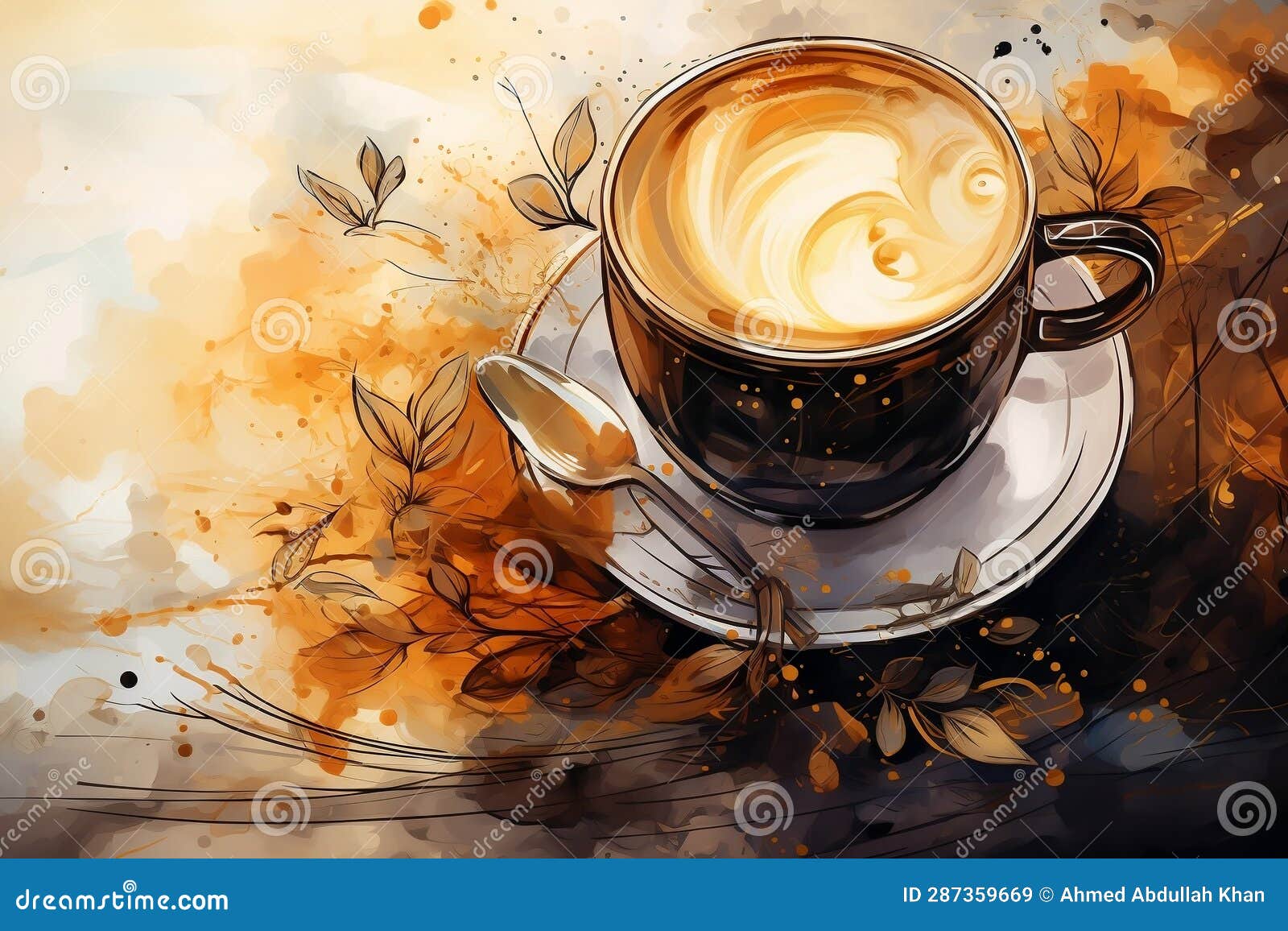 Cafe Background - a Flow of Complex Taste and Aroma, Generative Ai ...