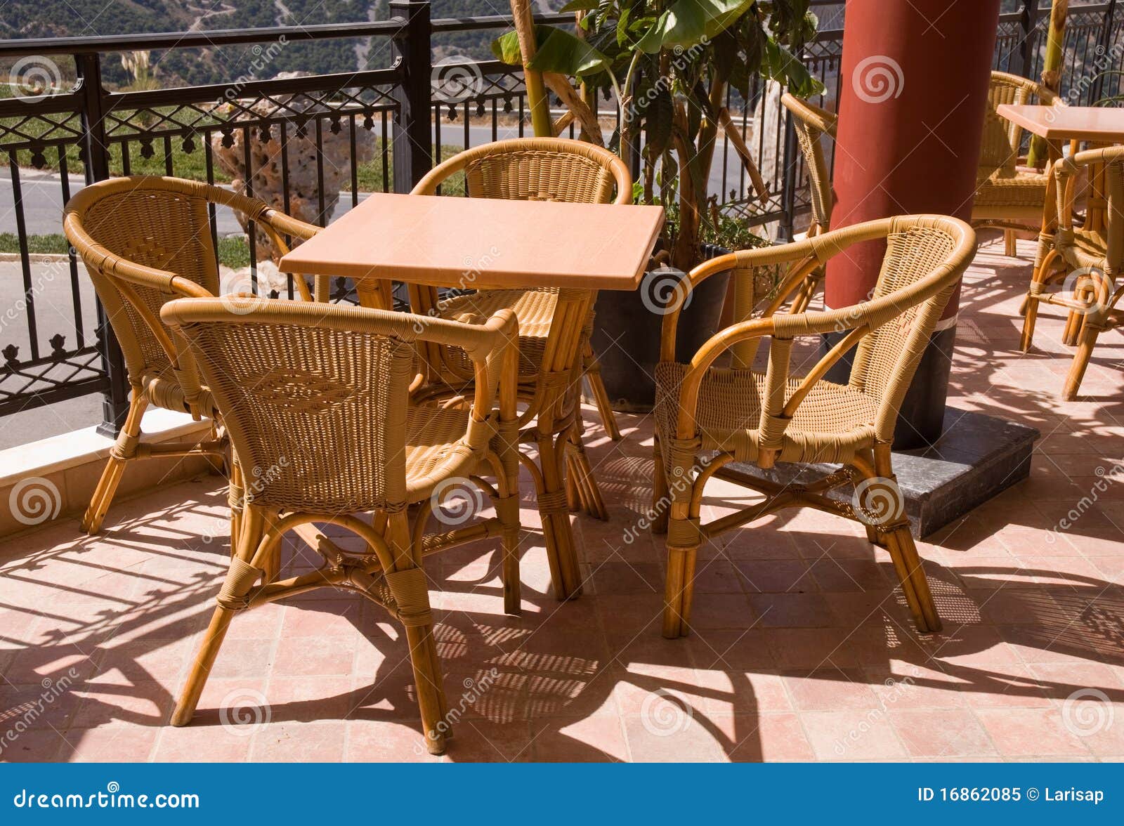 Cafe on the balcony. stock image. Image of season, relaxation - 16862085