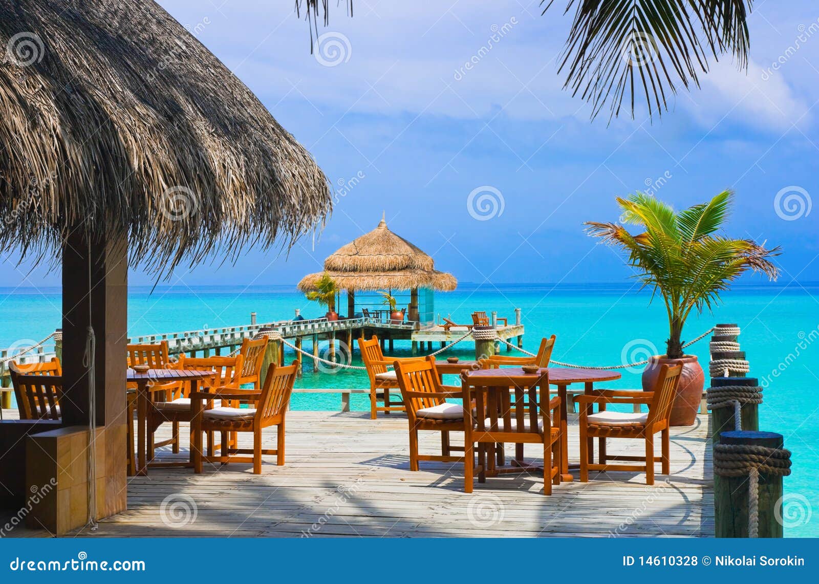 Cafe on the beach stock photo. Image of caribbean, furniture - 14610328
