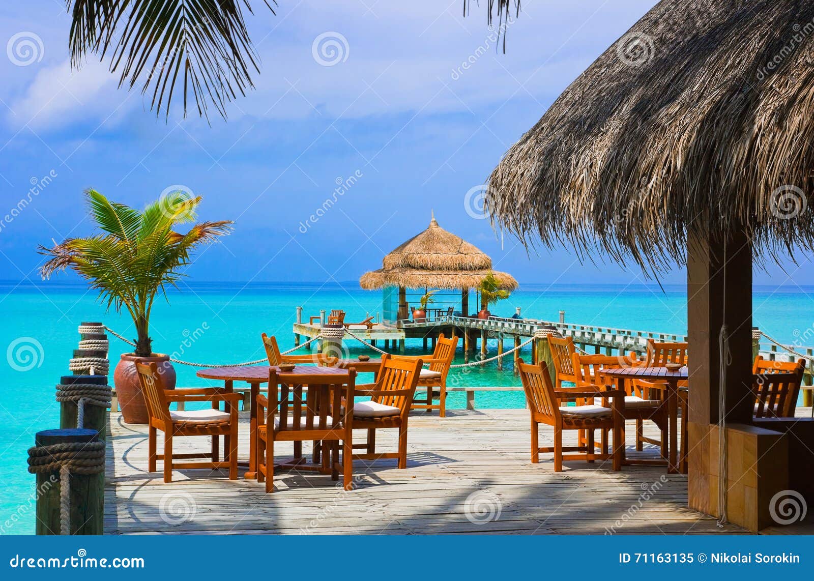 Cafe on the beach stock image. Image of furniture, cafe - 71163135