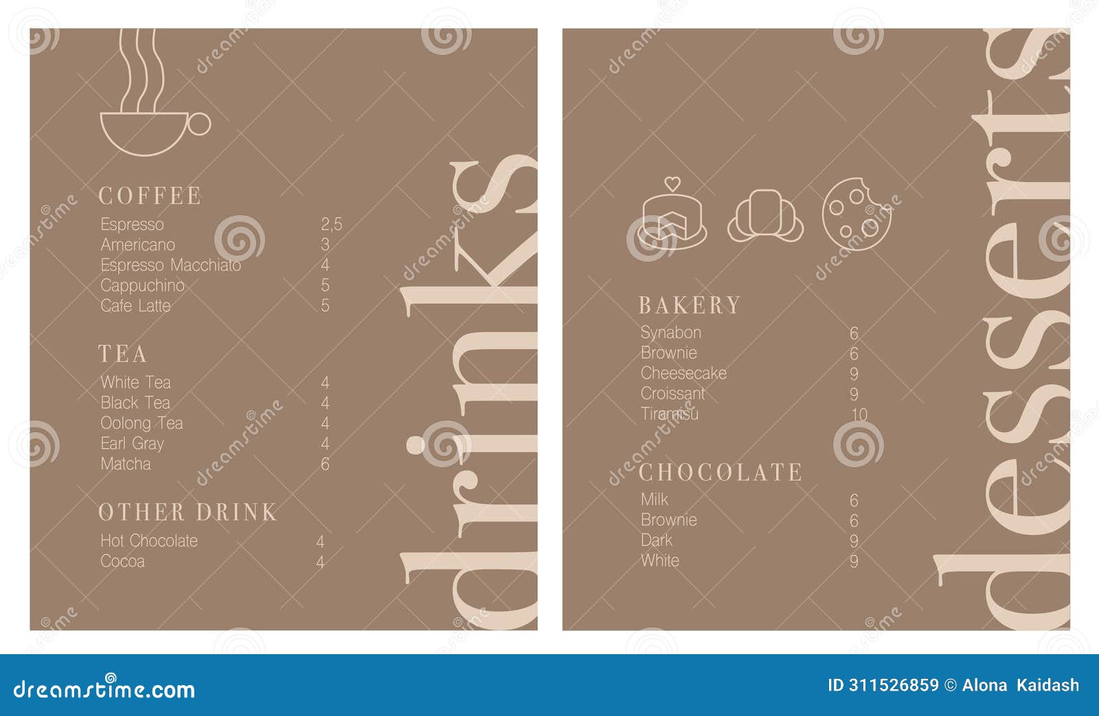 Cafe Brochure Vector, Coffee Shop Menu Design. Stock Vector ...