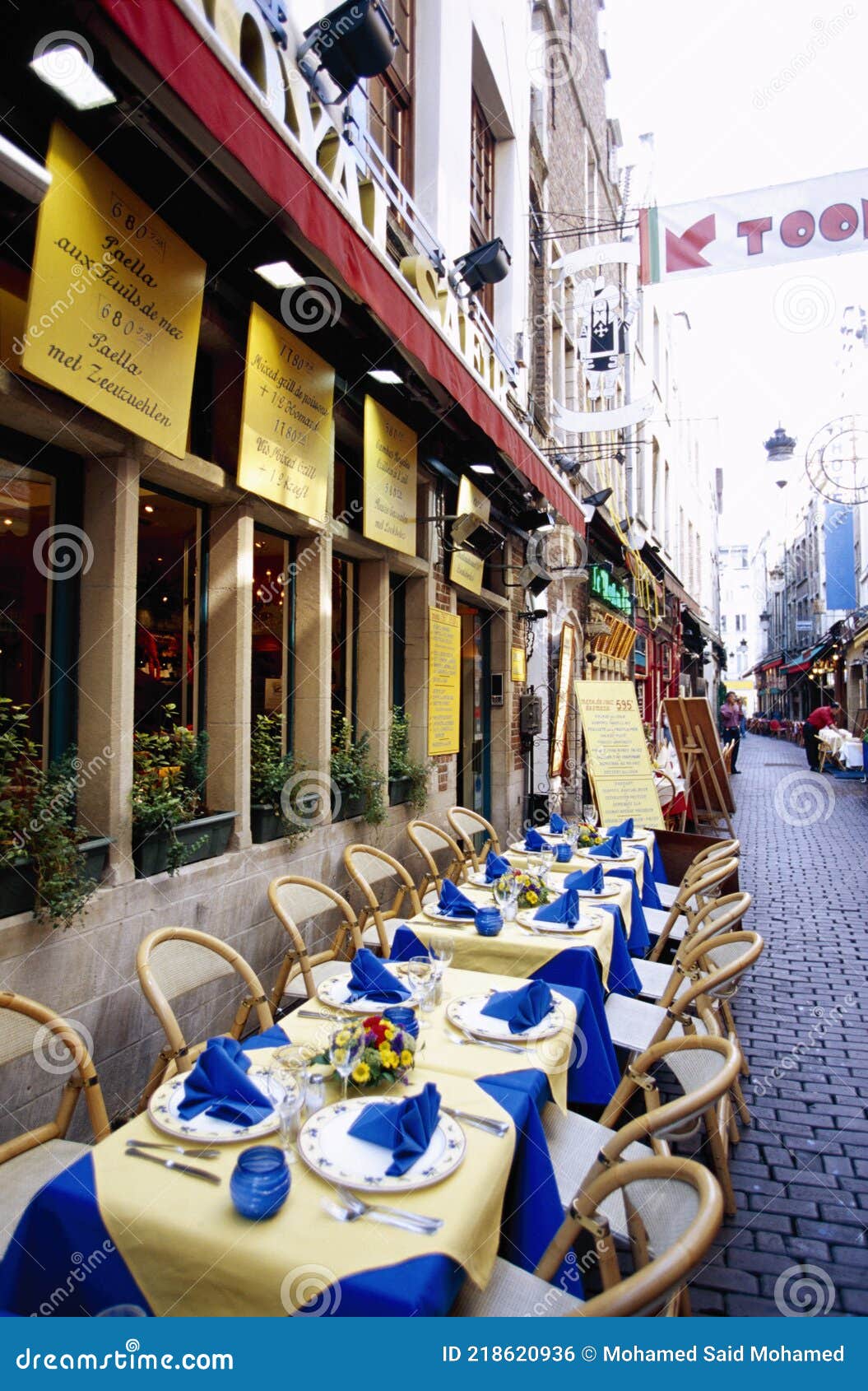 Cafe in Brussels, Belgium stock photo. Image of chair - 218620936