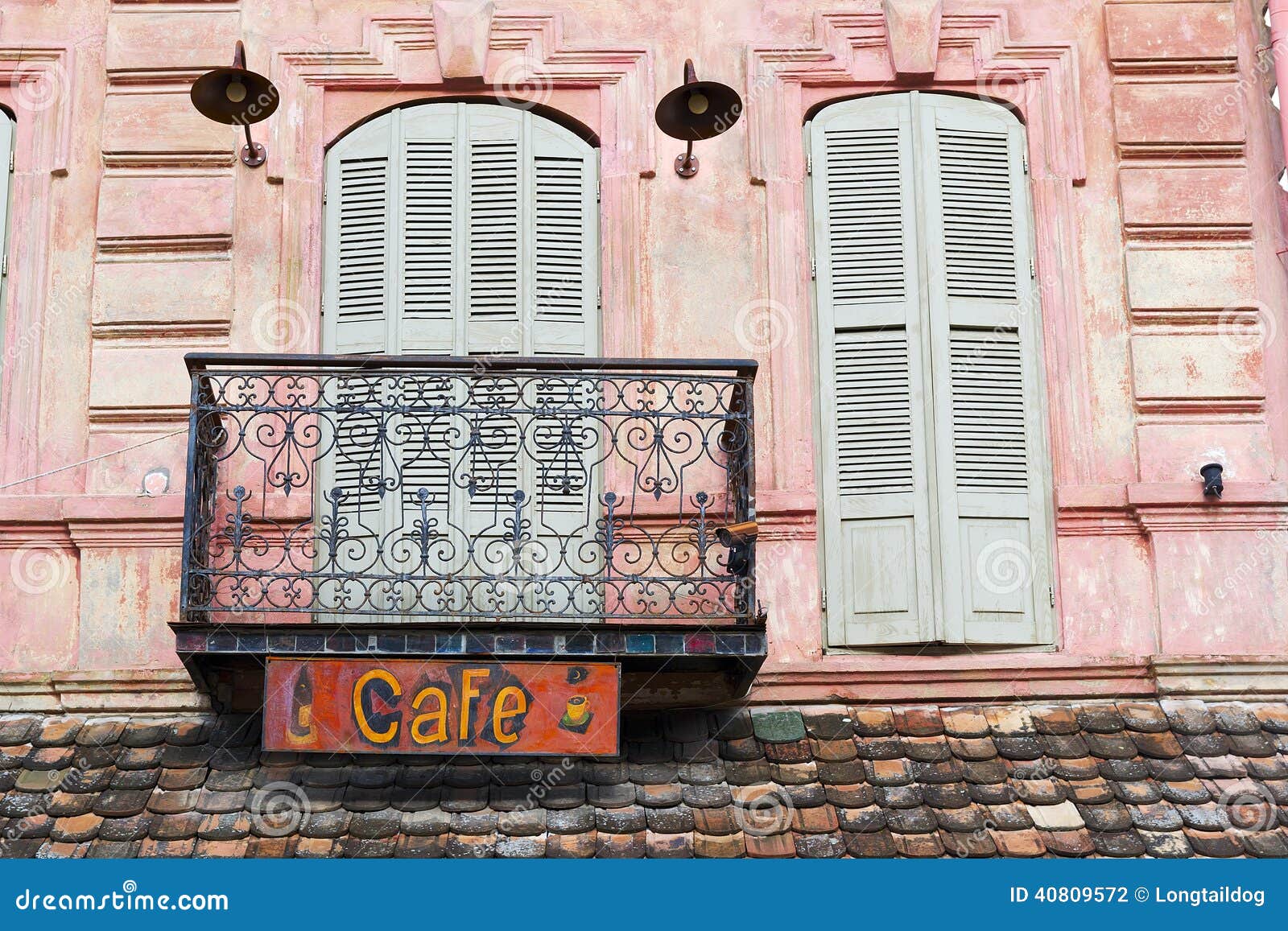 Cafe building stock photo. Image of tbilisi, sign, town - 40809572