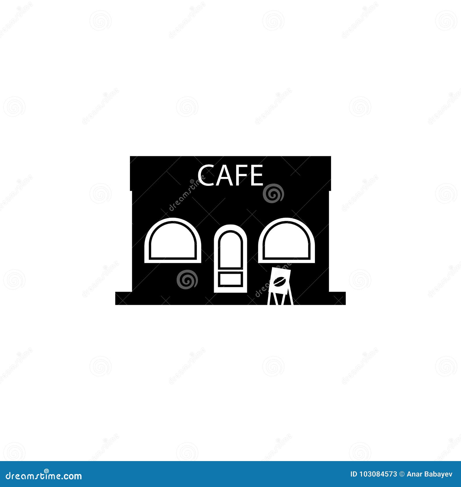 Cafe building icon stock vector. Illustration of property - 103084573
