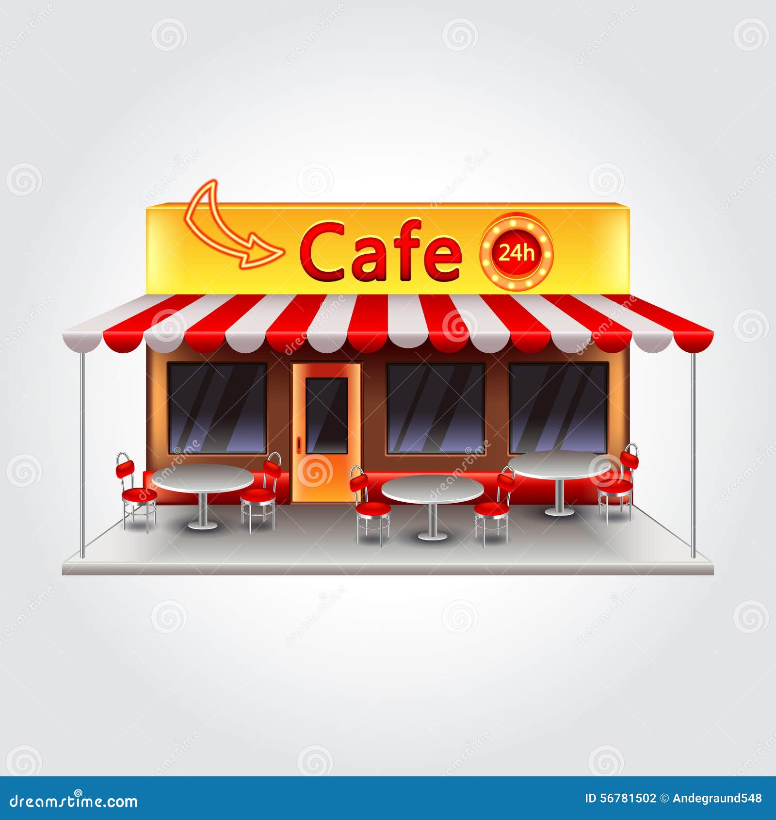 Cafe Building Vector Illustration Stock Vector - Illustration of ...