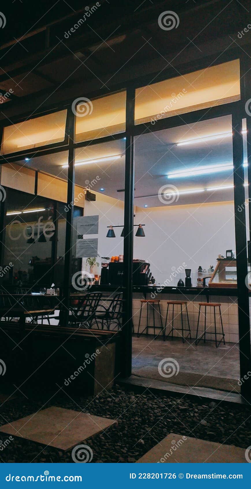Cafe Coffee Brew Indie Hangout Aesthetic Night Stock Photo - Image of ...