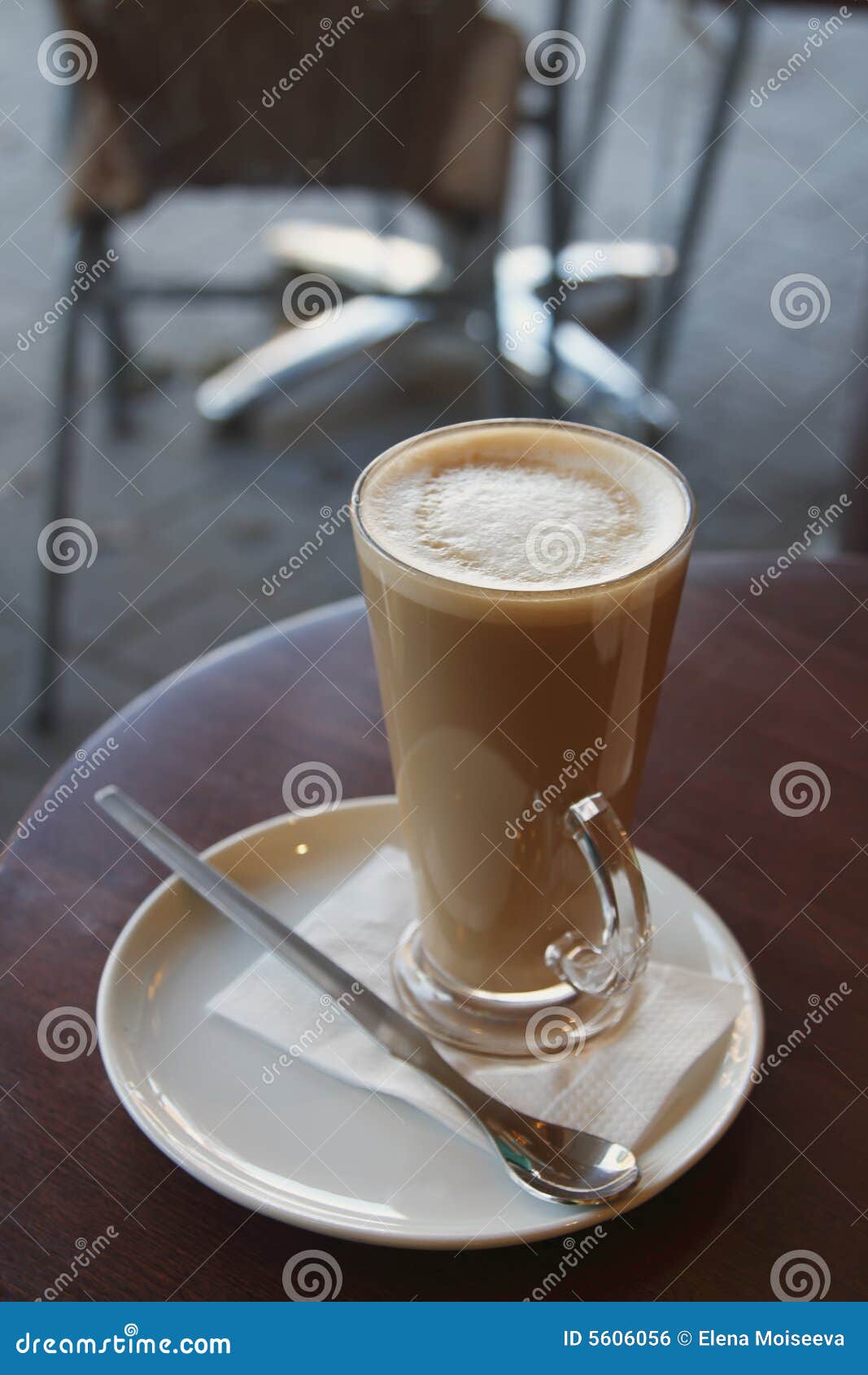 Cafe Coffee - Latte Cappuccino in a Tall Glass Stock Photo - Image of ...