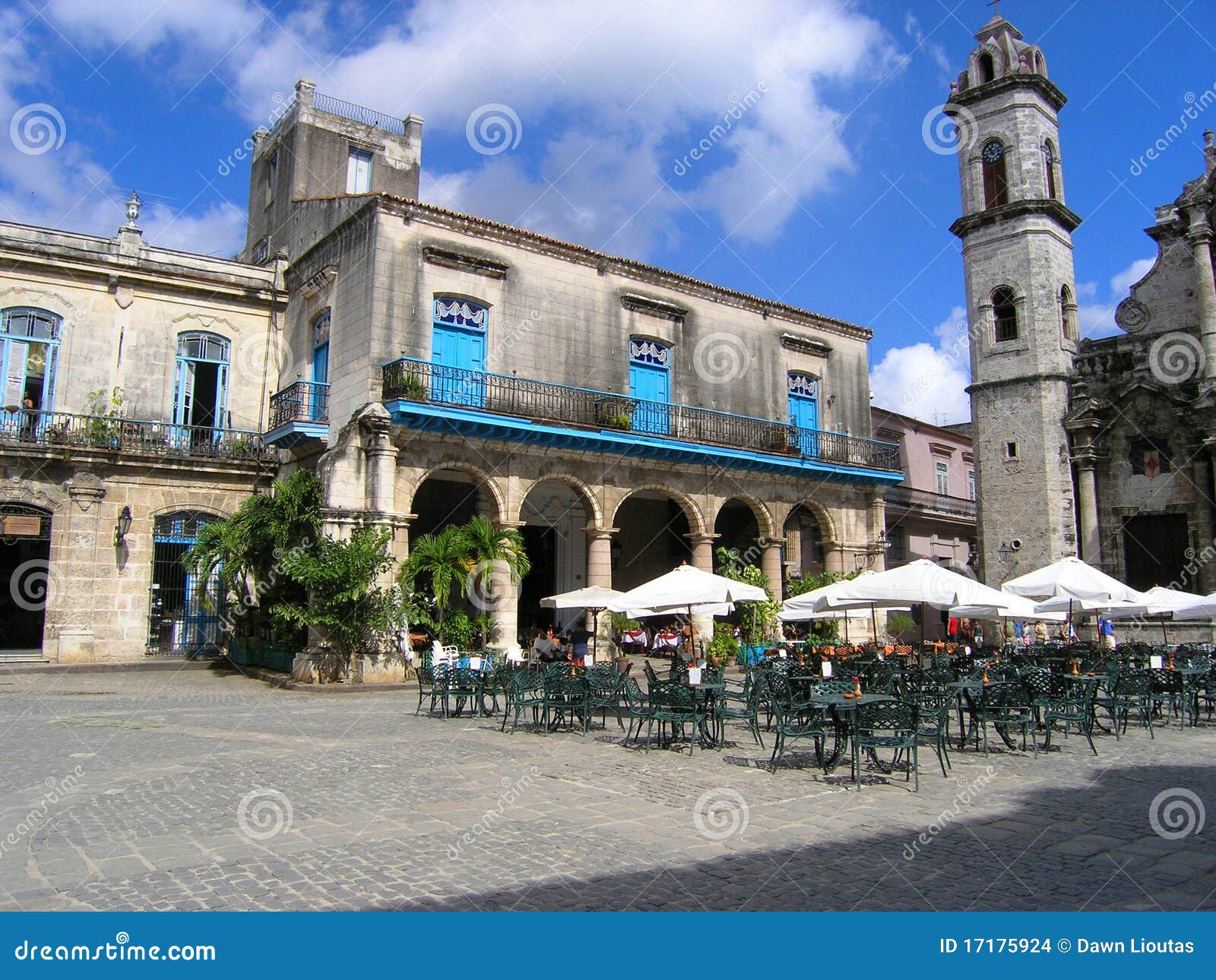 Cafe, Cuba stock photo. Image of tables, building, daytime - 17175924
