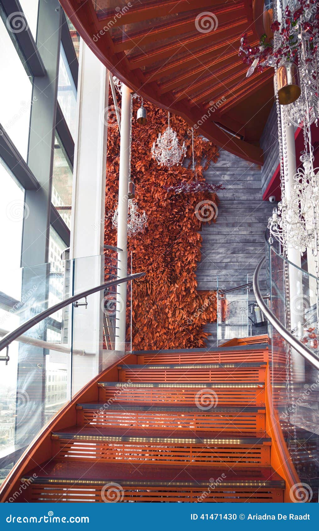 Cafe with decorative stair stock photo. Image of architecture - 41471430