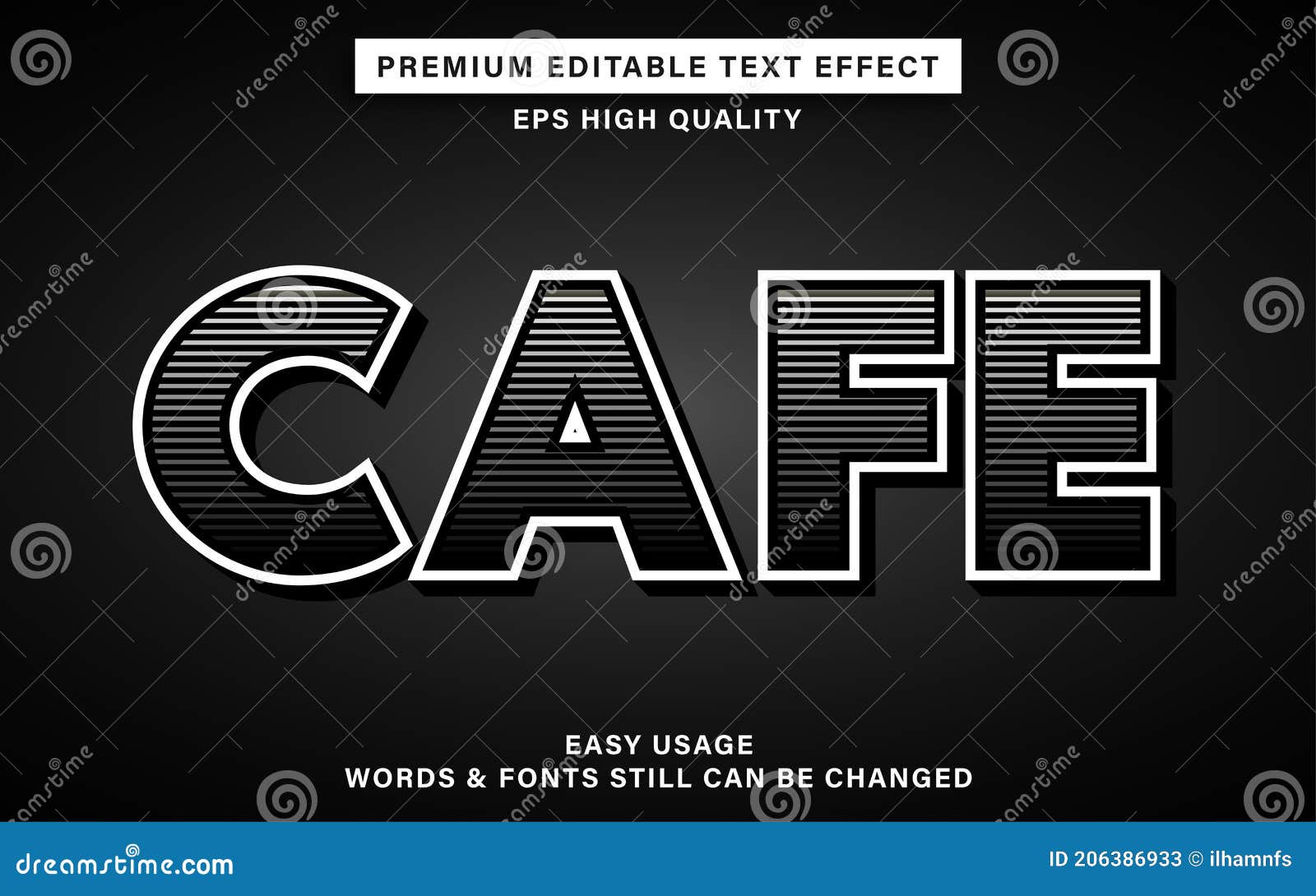 Cafe editable text effect stock vector. Illustration of alphabet ...