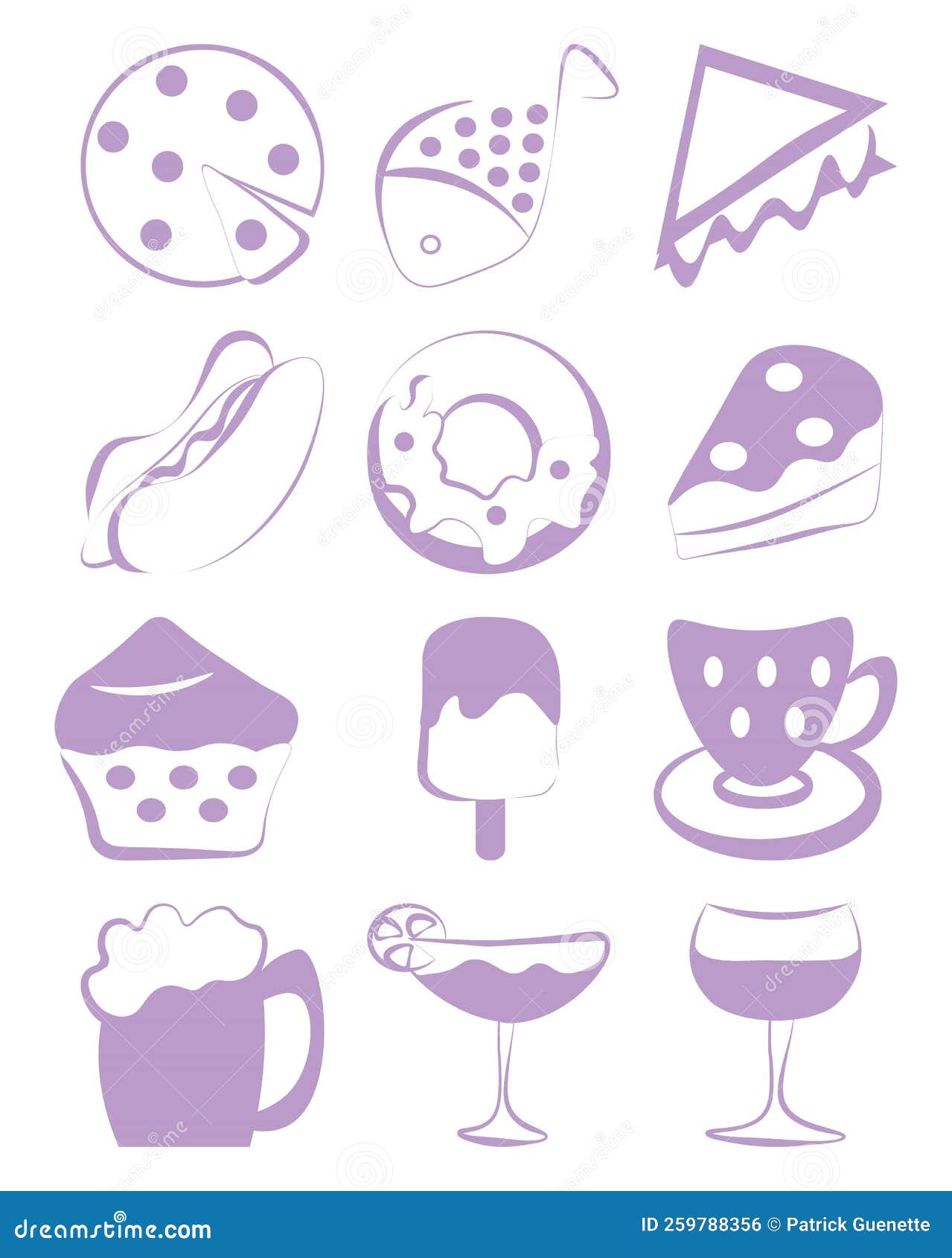 Cafe food, icon icon stock vector. Illustration of sign - 259788356