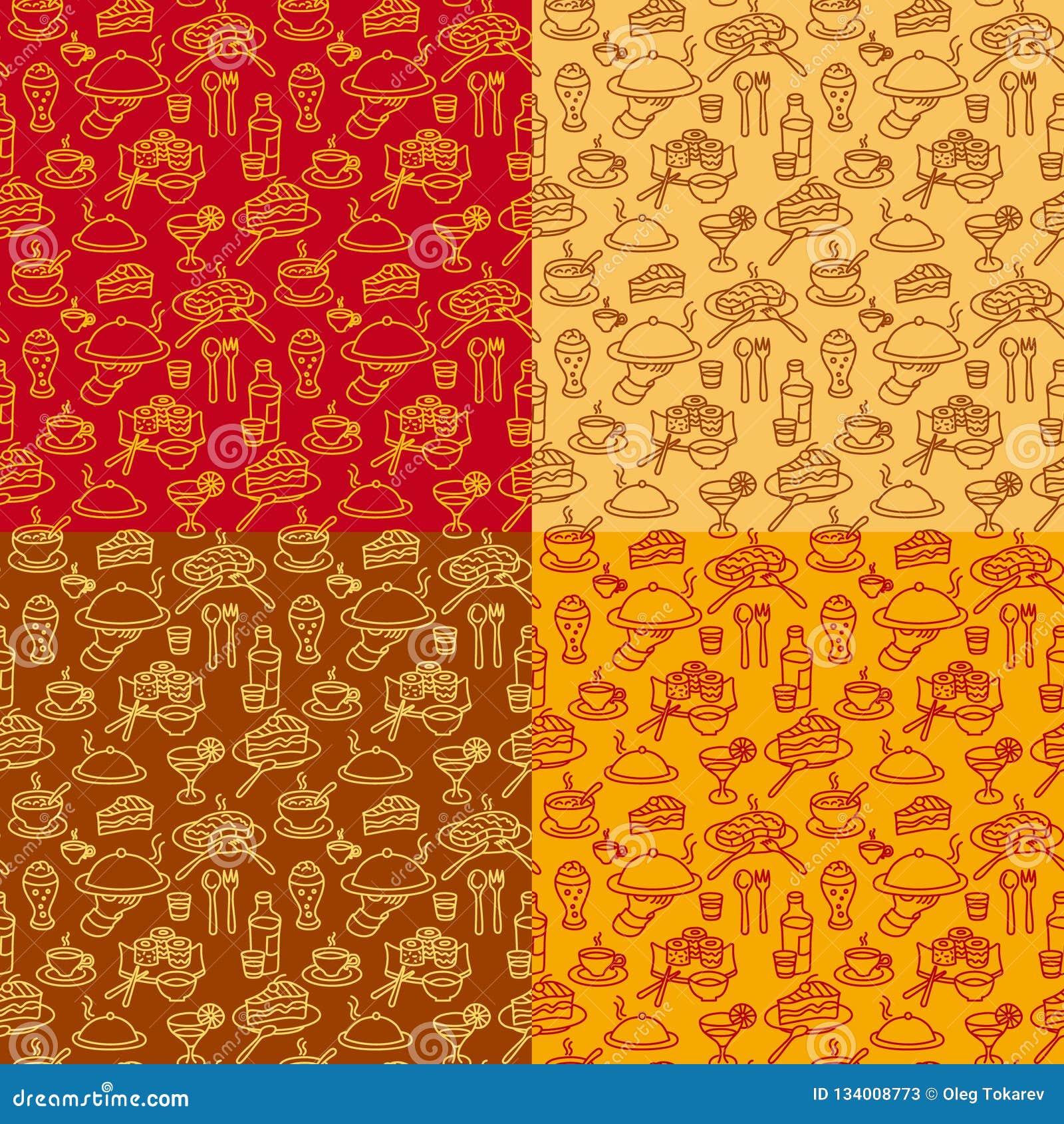 Cafe food patterns stock vector. Illustration of icons - 134008773