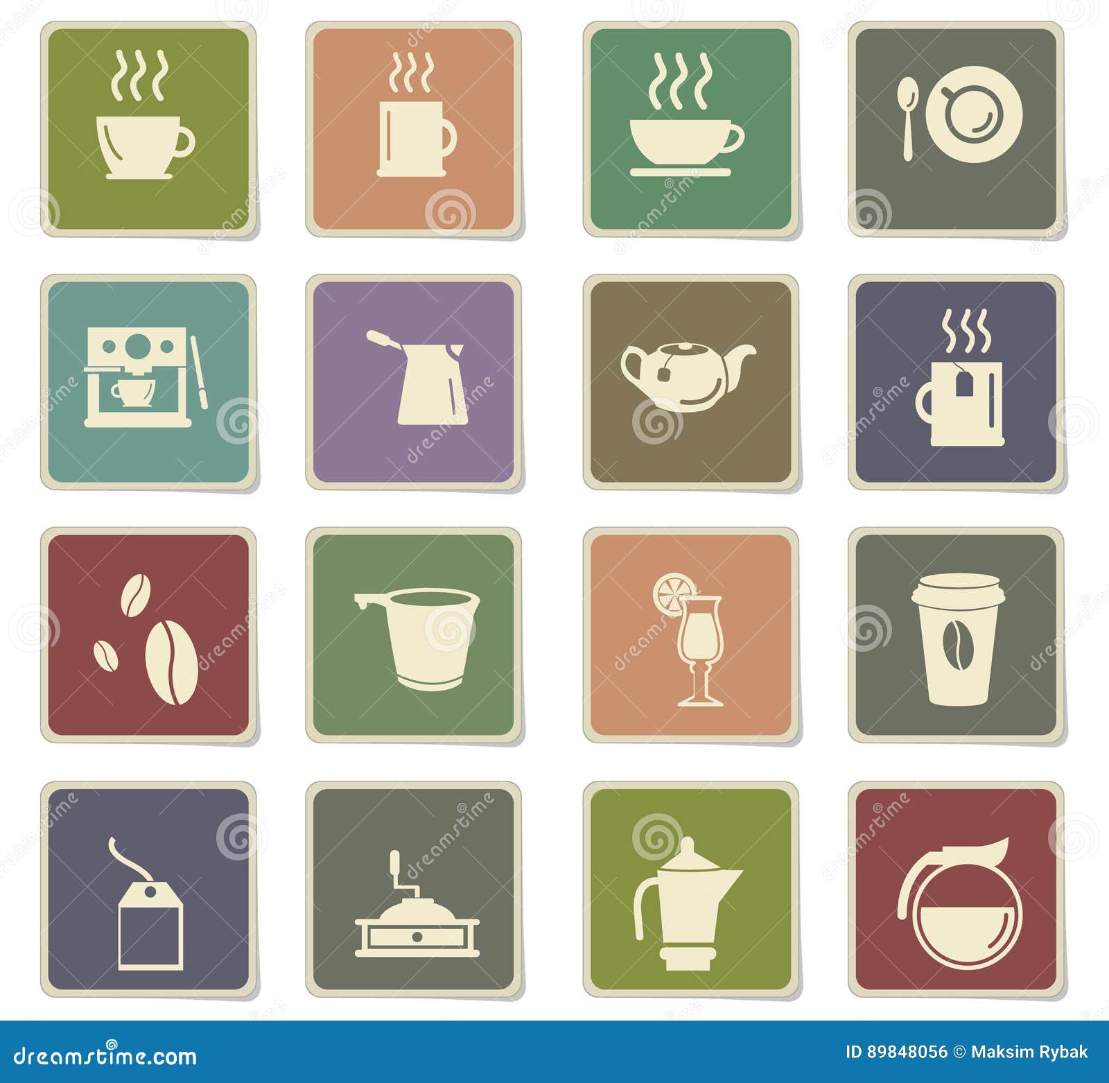 Cafe icon set stock illustration. Illustration of caffeine - 89848056