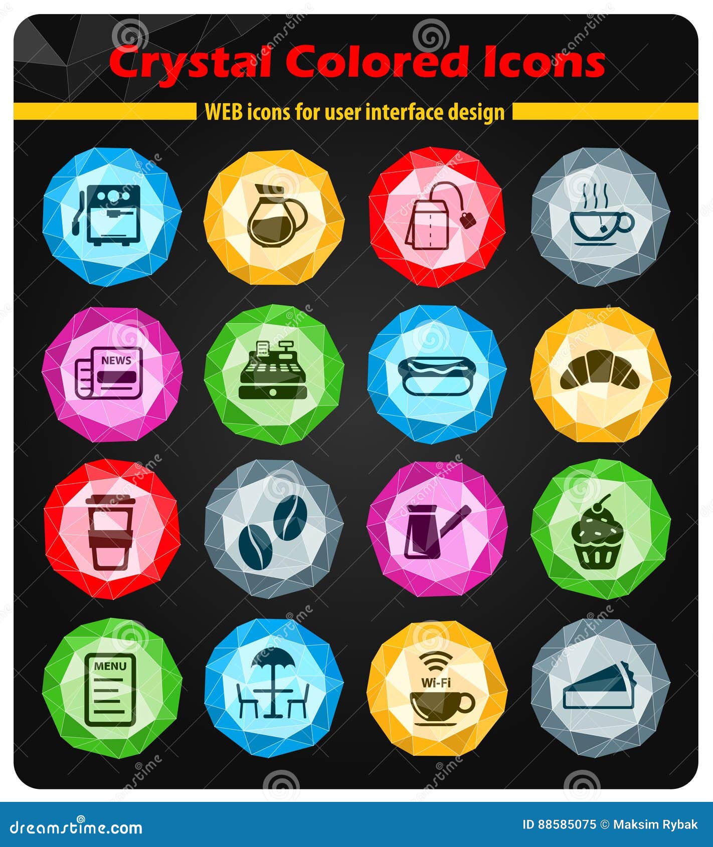 Cafe icon set stock illustration. Illustration of group - 88585075