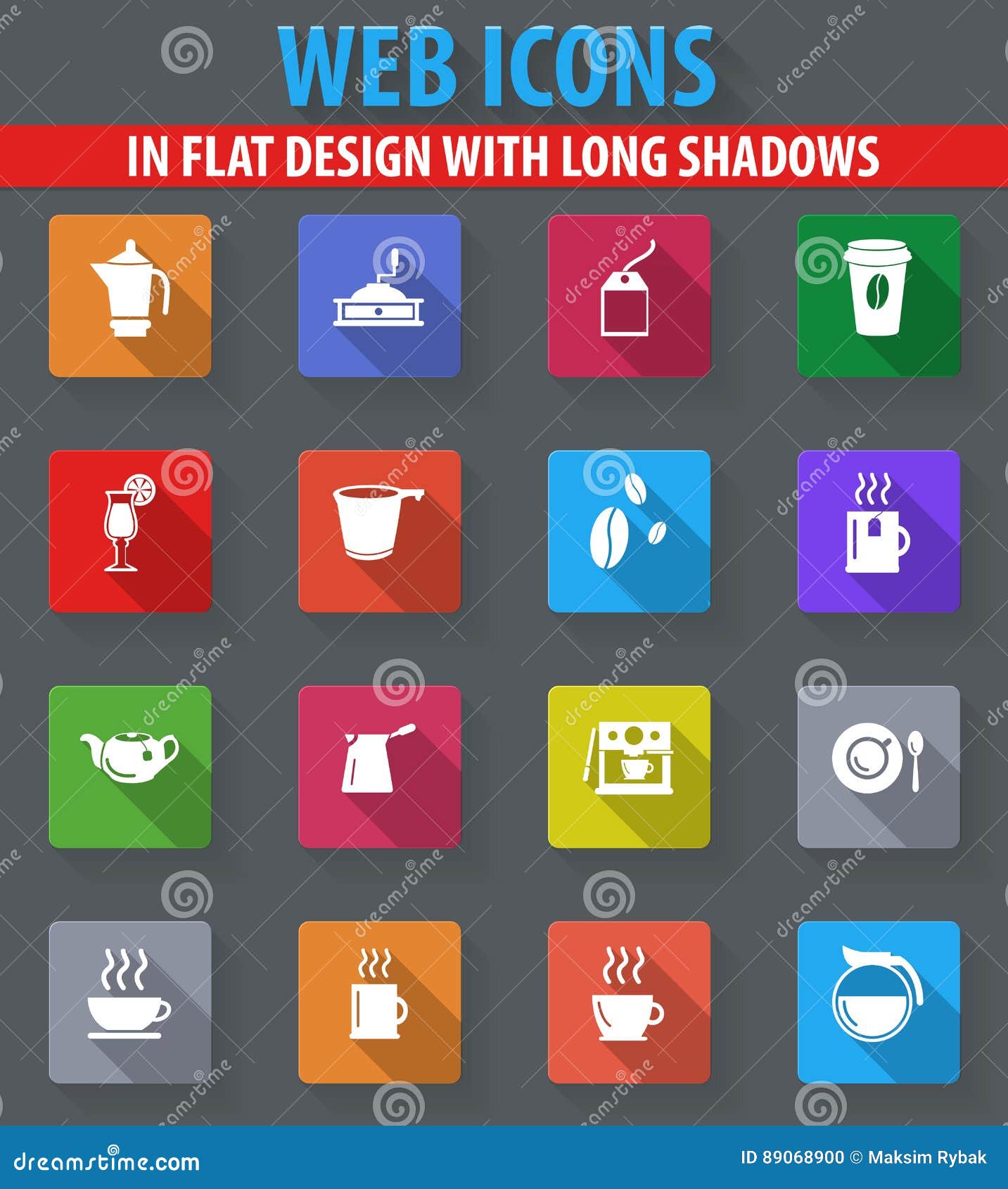 Cafe icons set stock vector. Illustration of teapot, cocktail - 89068900