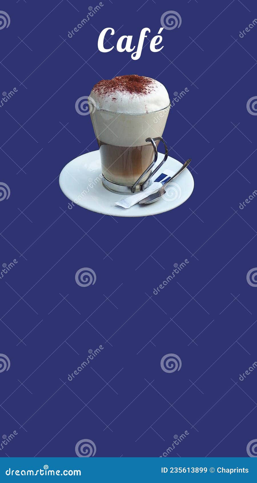 Cafe Image with Plain Background and Text Stock Image - Image of ...
