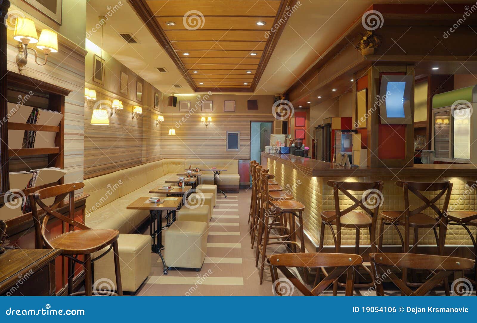 Cafe Interior stock photo. Image of cafeteria, pleasant - 19054106