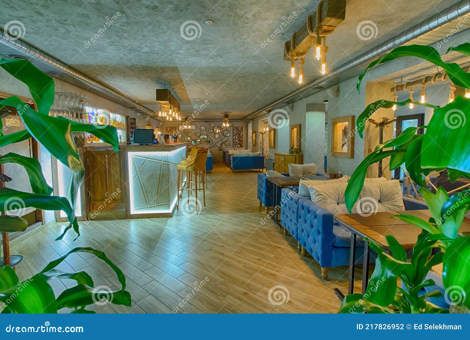 Cafe Interior. Restaurant. Beautiful Room Editorial Photography - Image ...