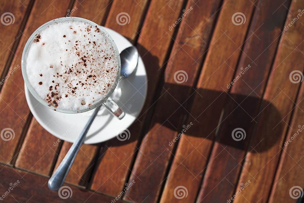 Cafe latte from above stock photo. Image of shop, sprinkles - 3017306