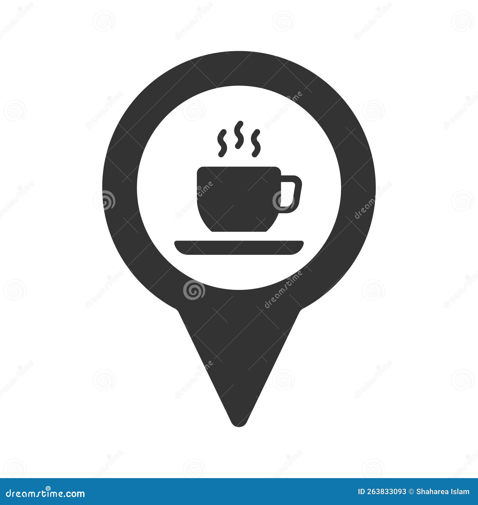 Cafe location icon stock vector. Illustration of pointer - 263833093
