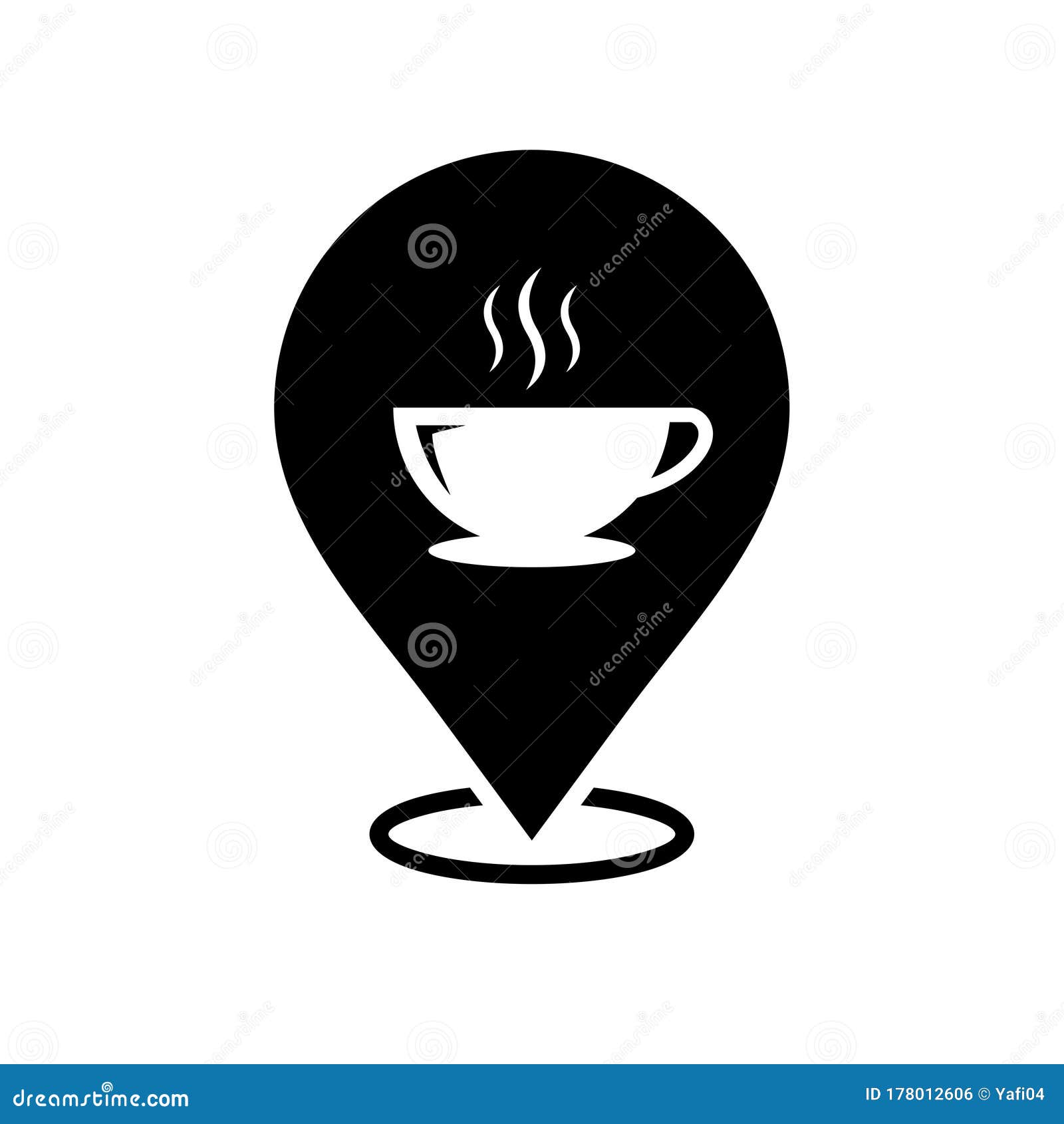 Cafe Location Icon Vector, Red Navigation Of Cafe Location Icon ...