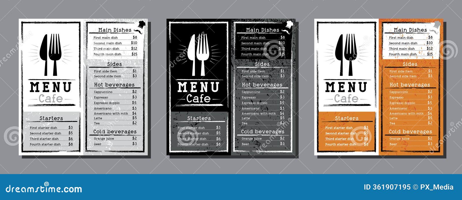 Cafe Menu Card Template In DL Format Cartoon Vector | CartoonDealer.com ...
