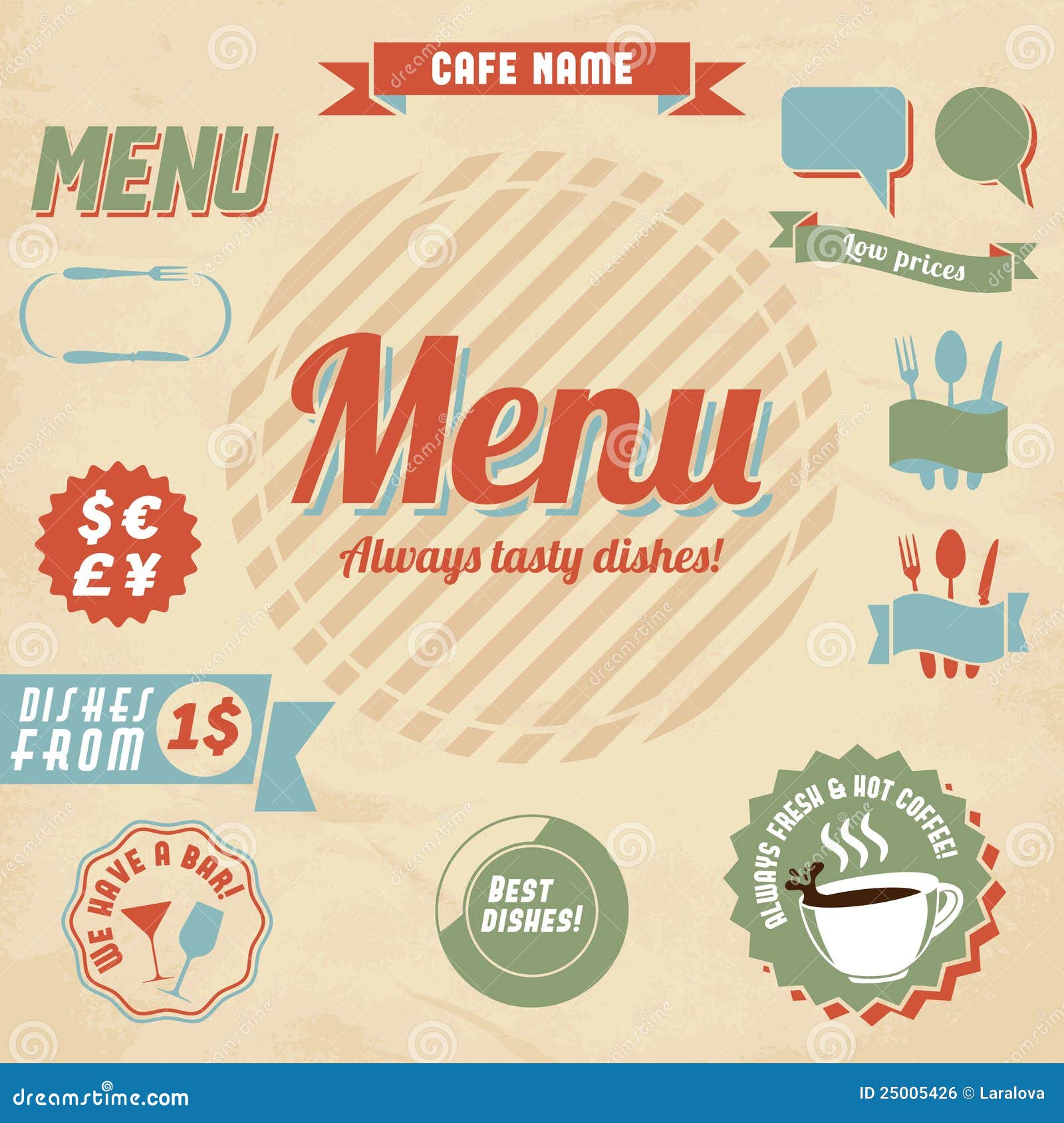 Cafe menu design elements stock vector. Illustration of element - 25005426