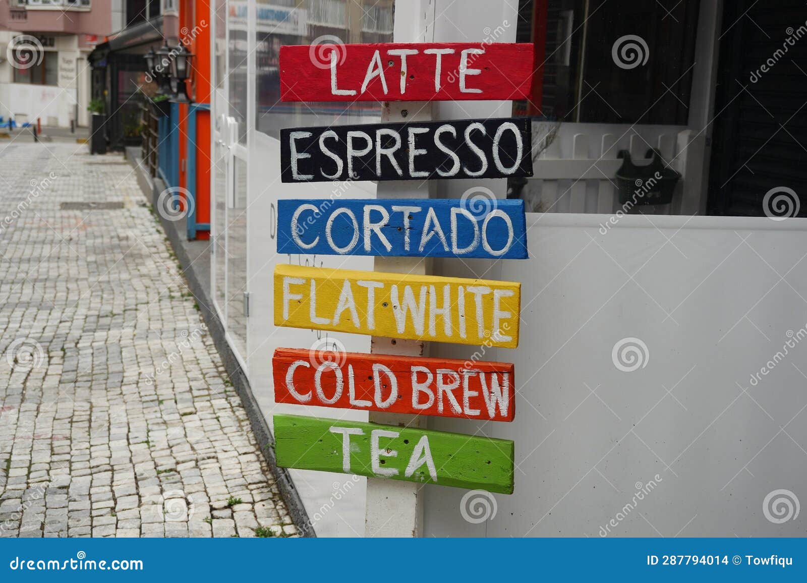 Cafe Menu Sign of Different Coffees Selection Stock Photo - Image of ...