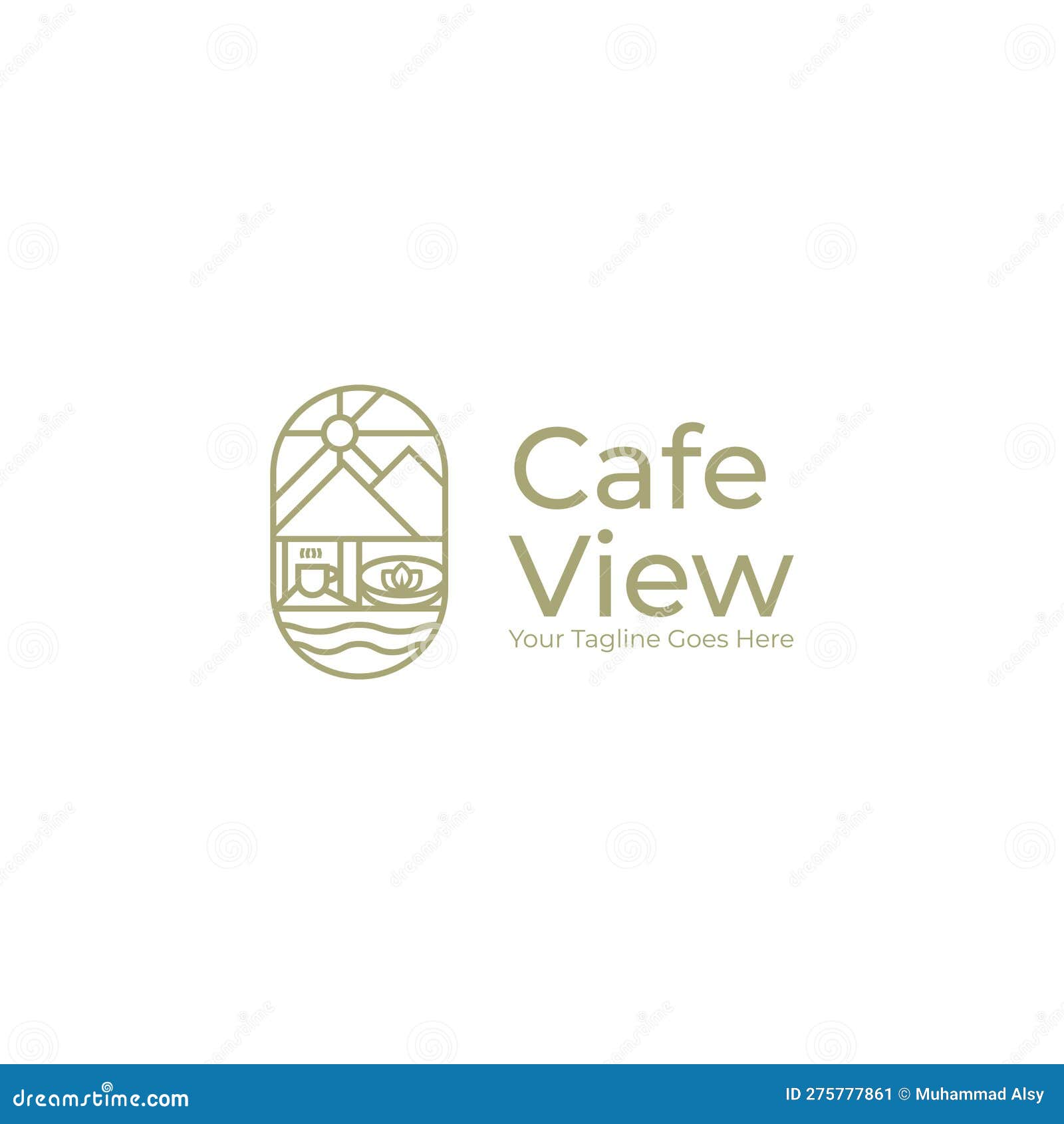 Cafe Minimalist Logo Design Vector Graphics Stock Vector - Illustration ...