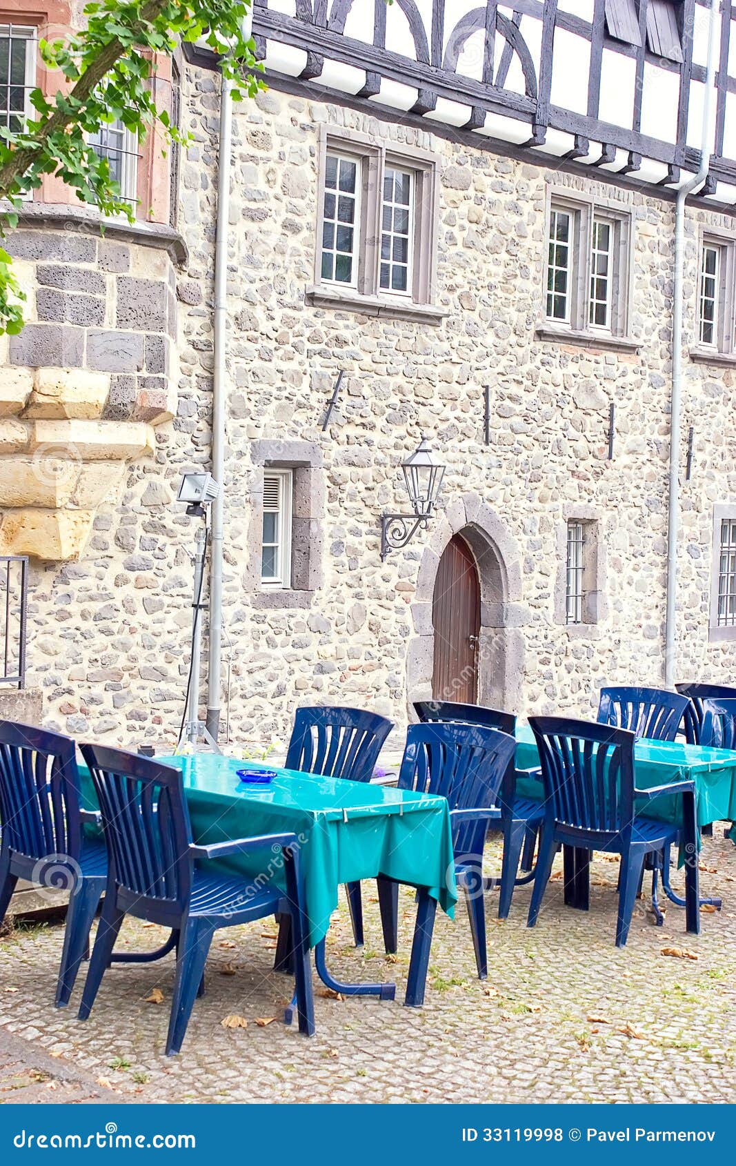 Cafe is in a monastery stock photo. Image of pavement - 33119998