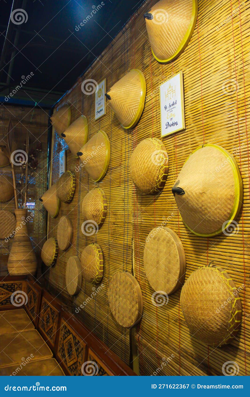 A Cafe with a Natural Theme Concept with Walls Made of Natural ...