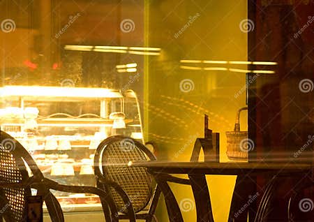 Cafe at night stock image. Image of place, coffee, interior - 336495
