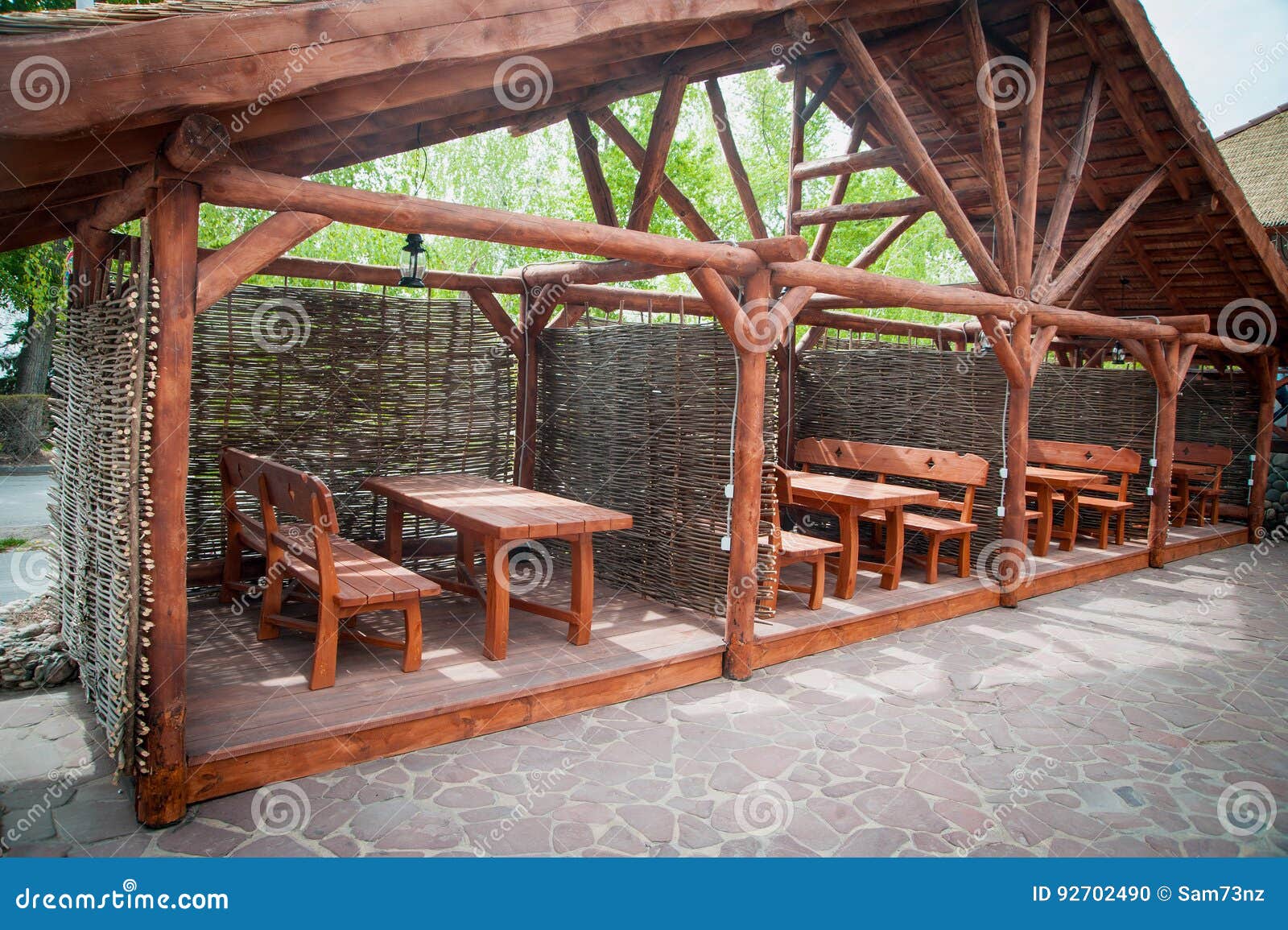 Cafe, Old Russian Style Terrace Stock Photo - Image of party, culture ...