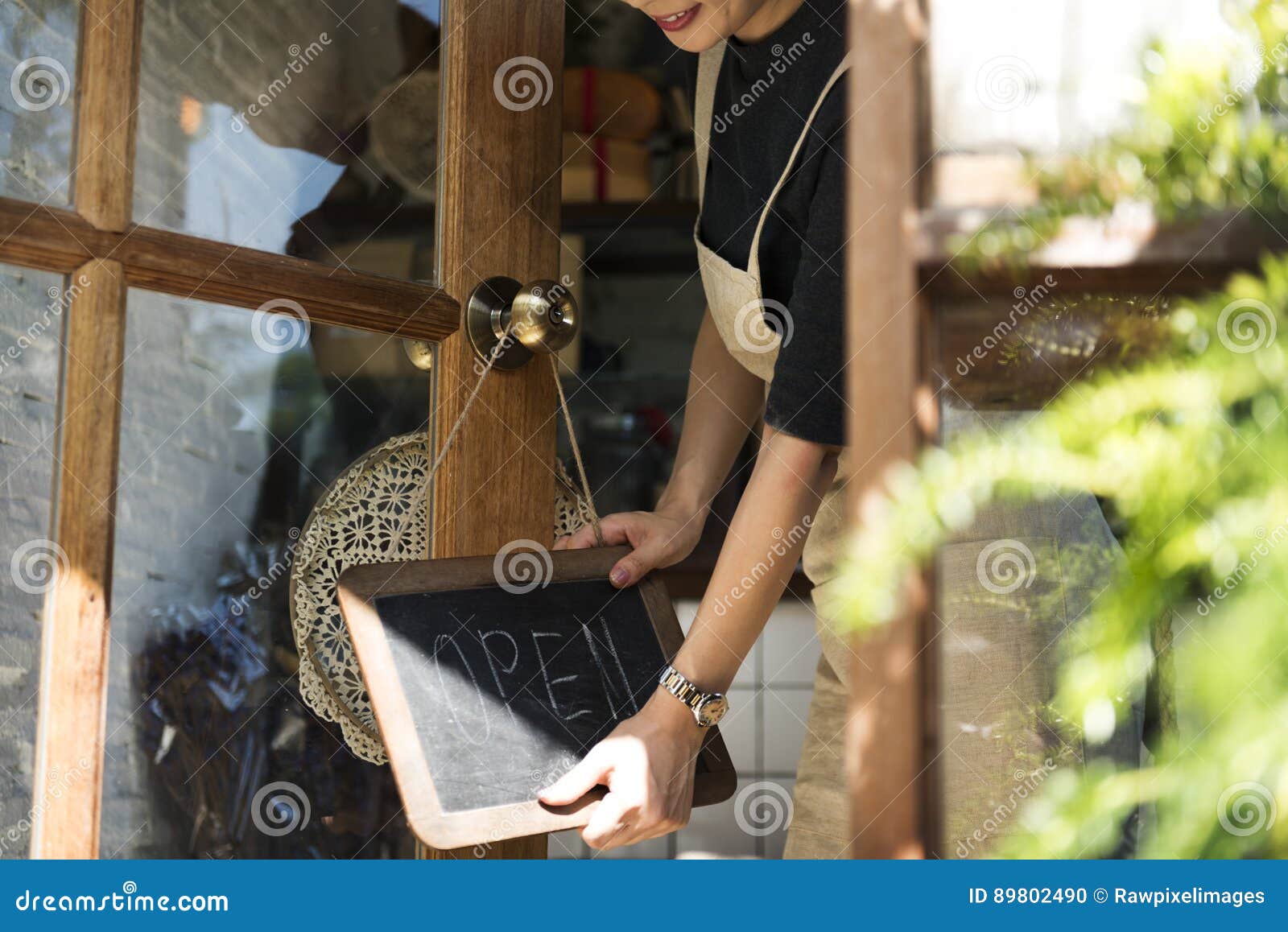 Cafe Open Shop Retail Welcome Notice Retail Front Stock Photo - Image ...
