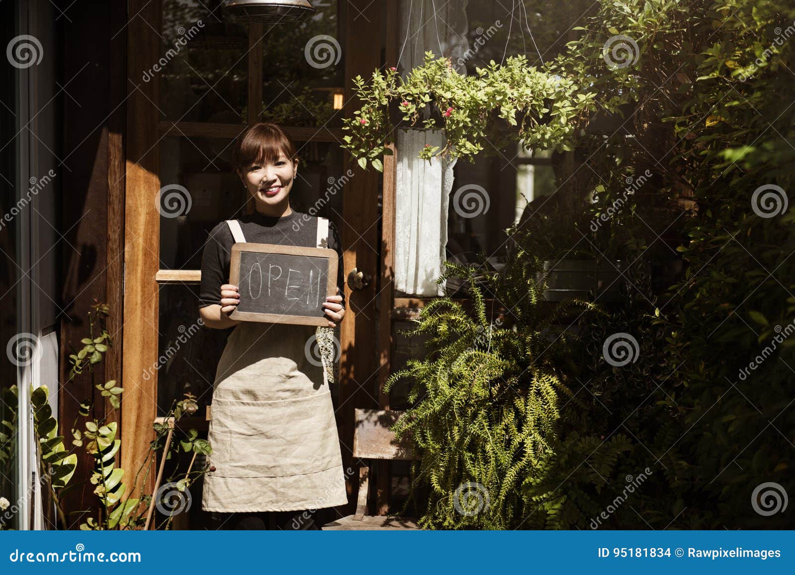 Cafe Open Shop Retail Welcome Notice Retail Front Stock Photo - Image ...